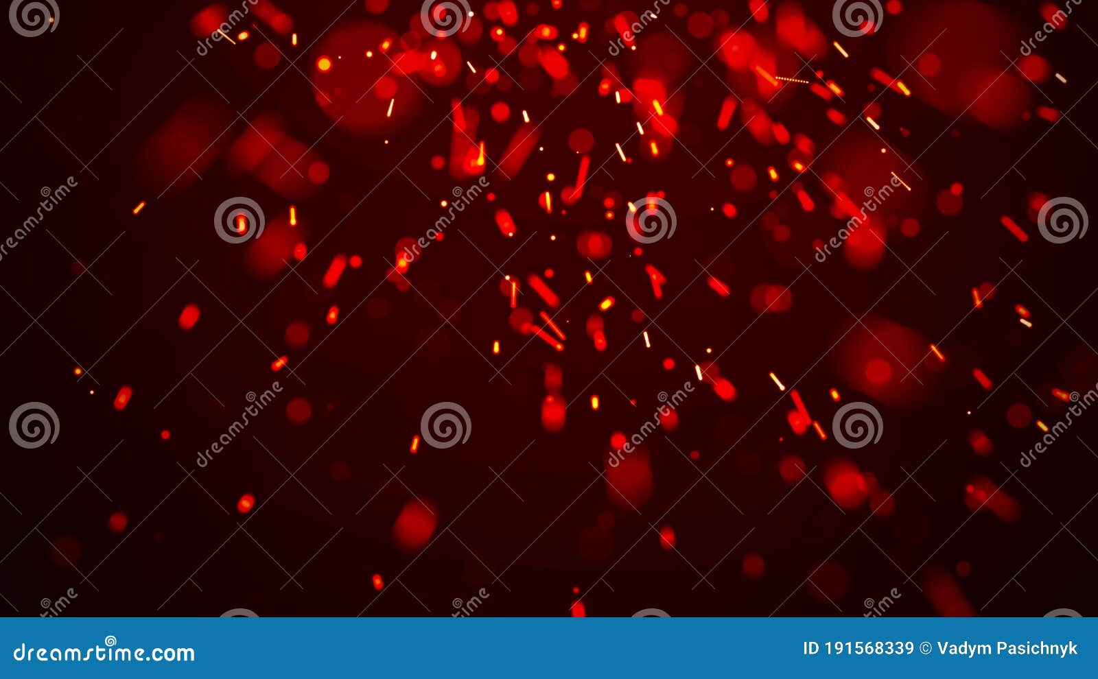 Fire Sparks Background. Burning Red Sparks. Fire Flying Sparks. Blurred ...