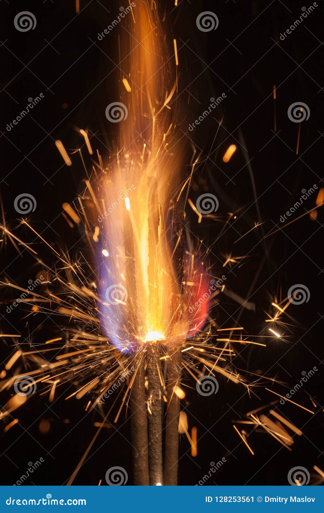 Fire and sparks close up stock image. Image of macro - 128253561