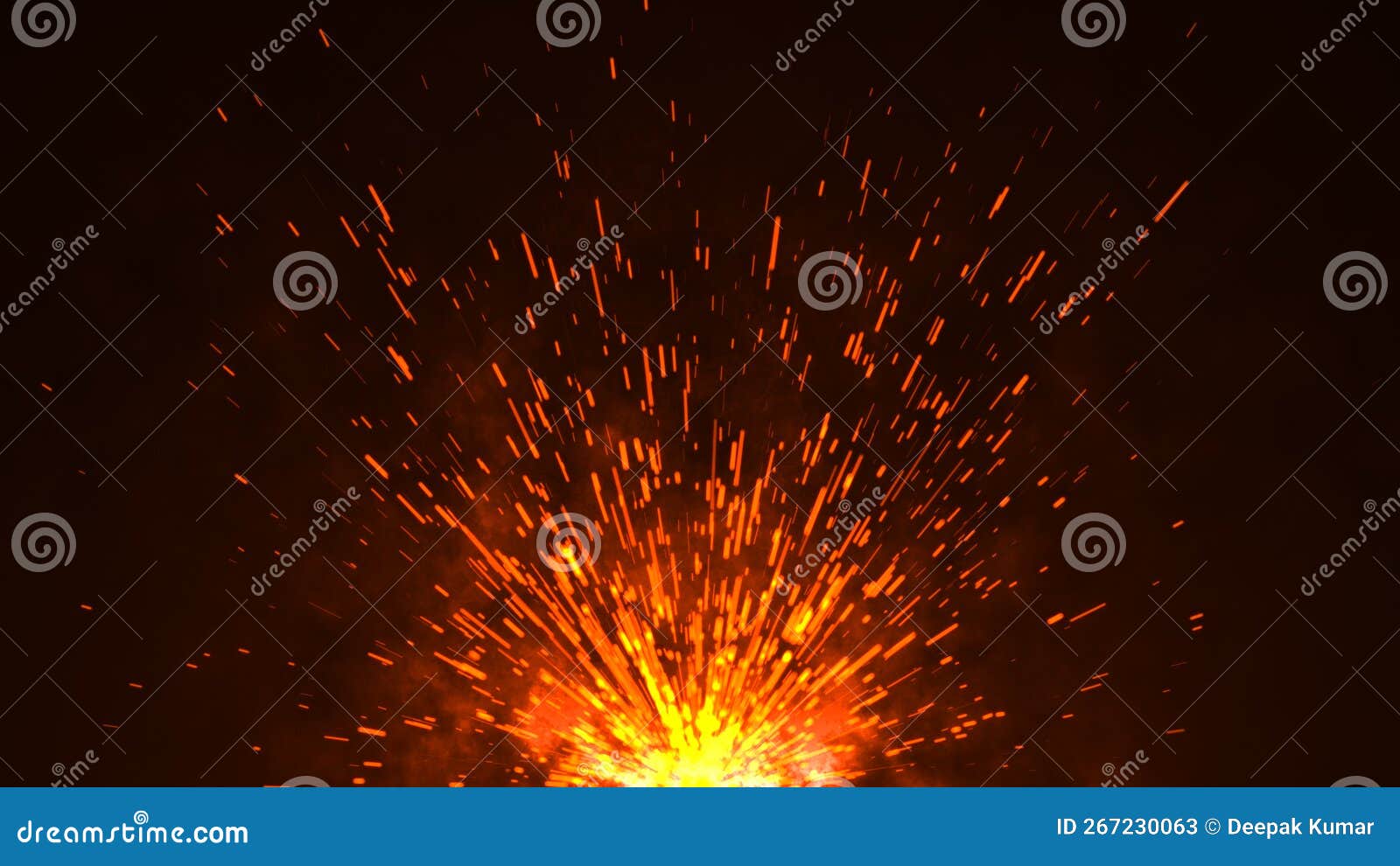 Fire Sparks with Sparks Fly in the Dark Stock Illustration ...