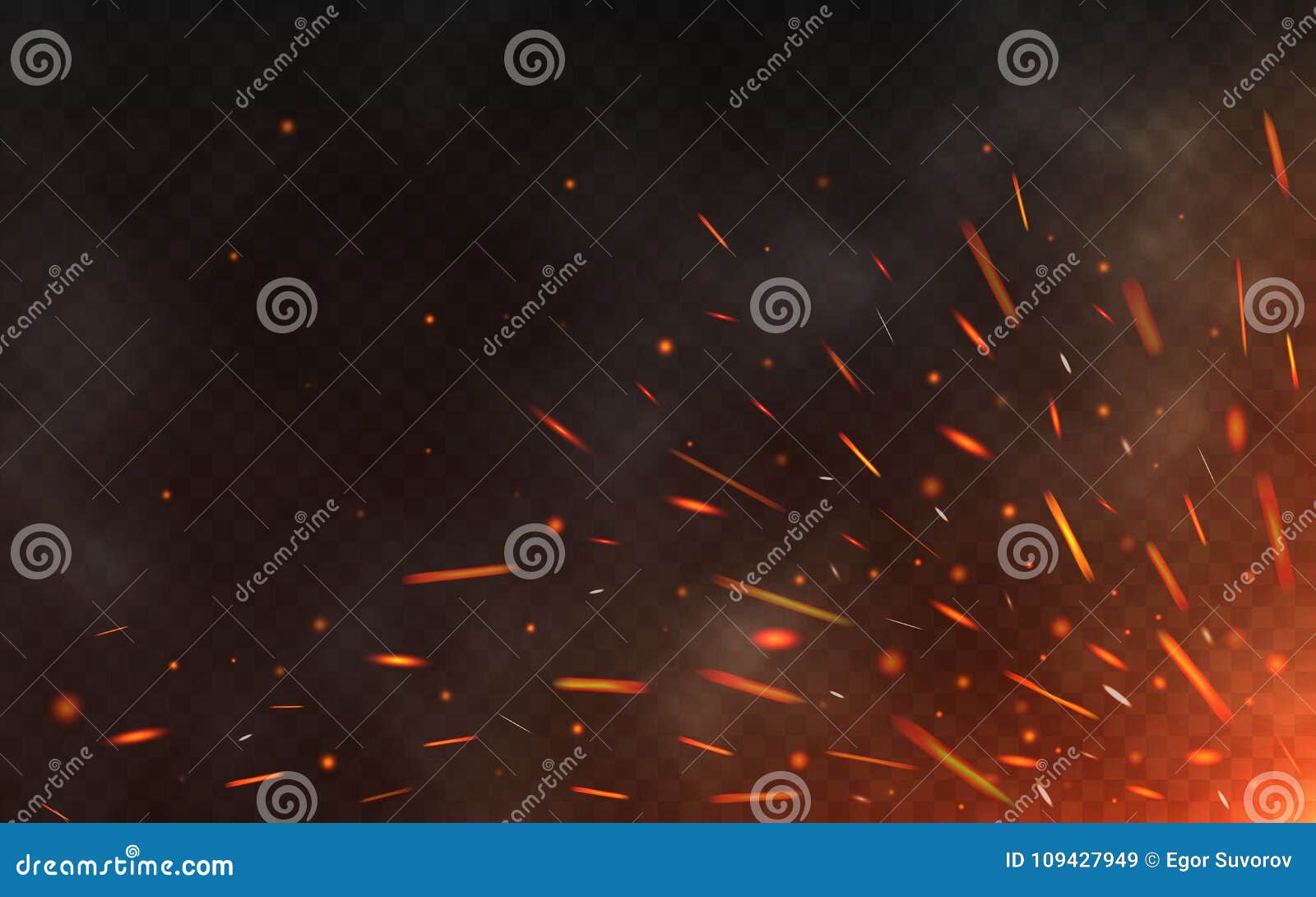 Fire Sparks On Dark Backdrop. Glowing Particles Flying Up. Realistic ... Fire Sparks On Dark Backdrop. Glowing Particles Flying Up. Realistic ...