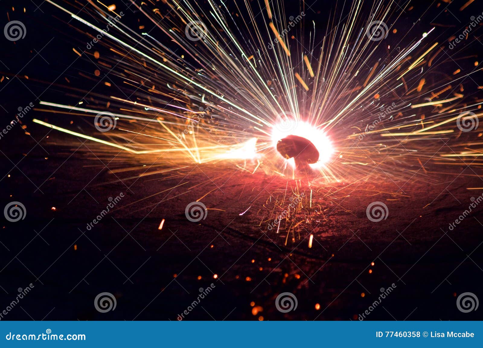 Fire and Sparks stock photo. Image of shooting, earth - 77460358