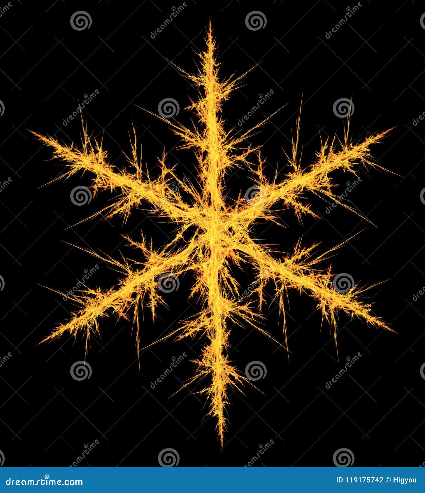 Fire Sparks Snowflake Shape Stock Illustration - Illustration of ...
