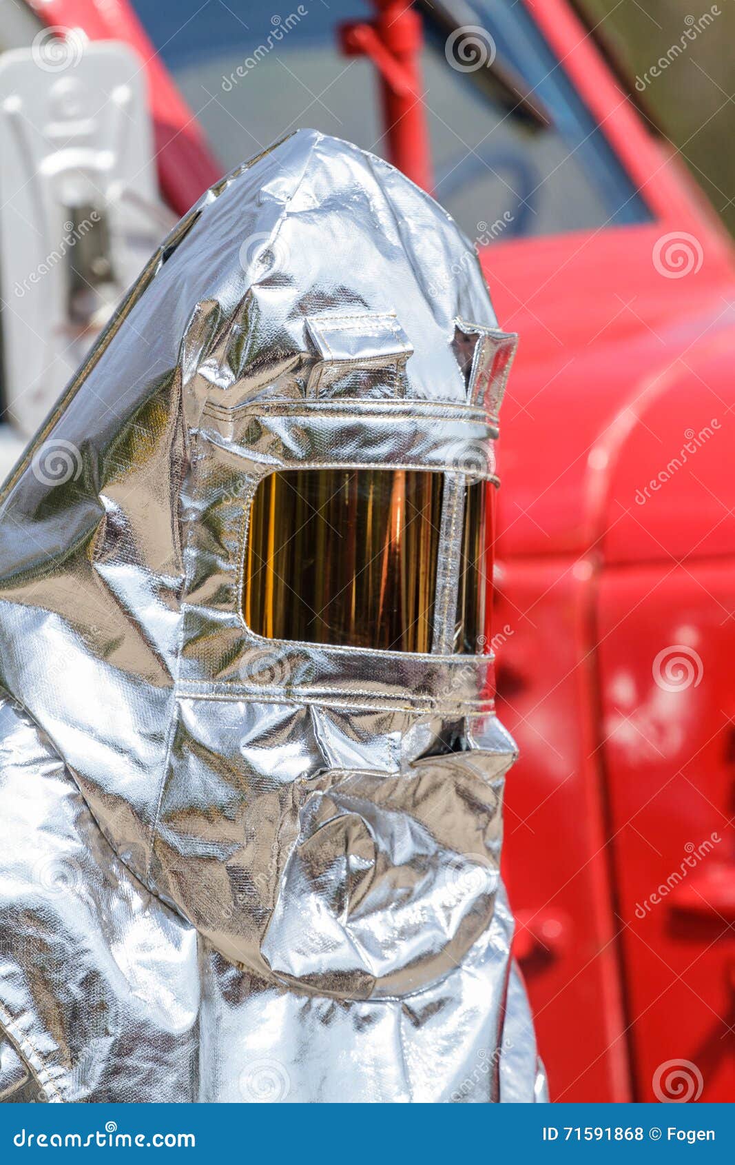 Fire in Special Heat Resistant Suit Stock Photo - Image of reflect ...