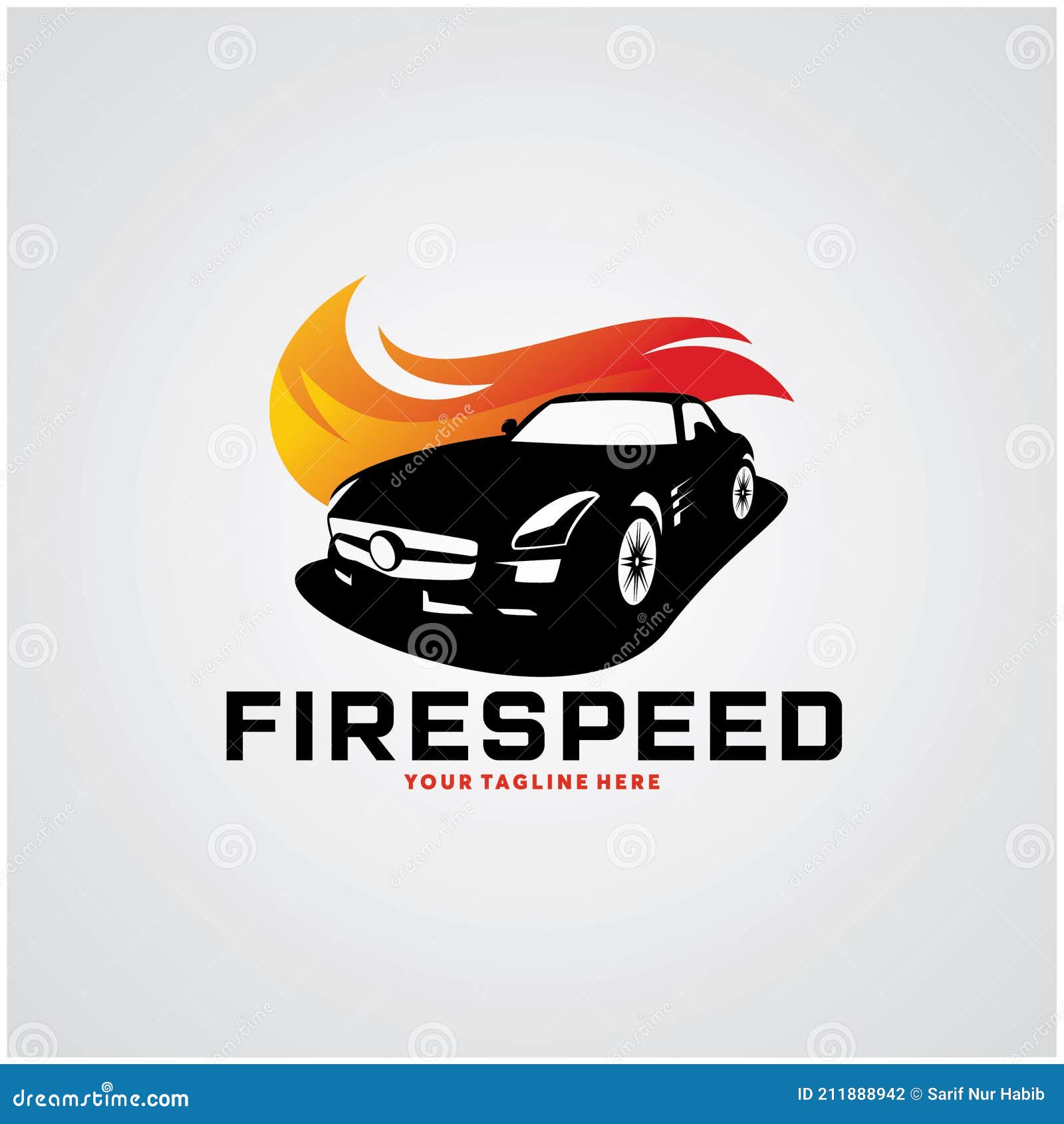Fire Speed Car Logo Design Template Stock Vector - Illustration of ...