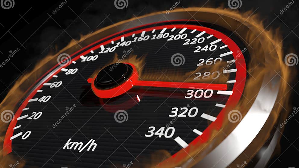 Fire speedometer stock illustration. Illustration of distance - 33051780