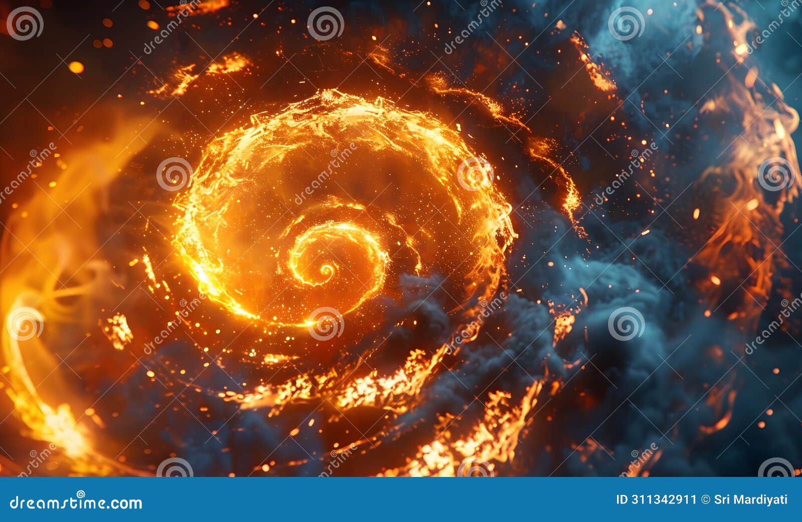 Fire Spiral Background 3d Design, Generated by AI Stock Illustration ...