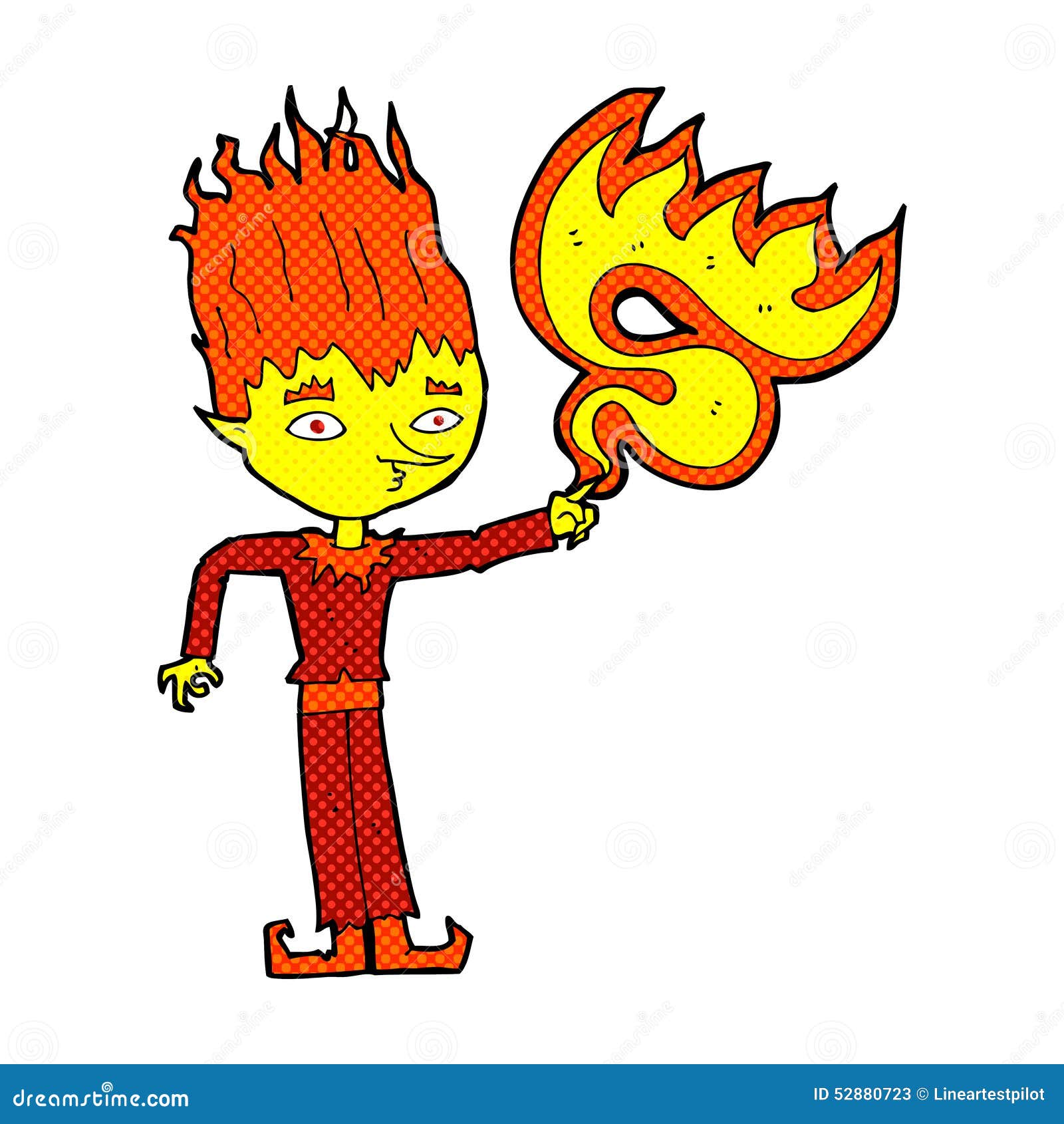 Fire spirit comic cartoon stock illustration. Illustration of drawn ...