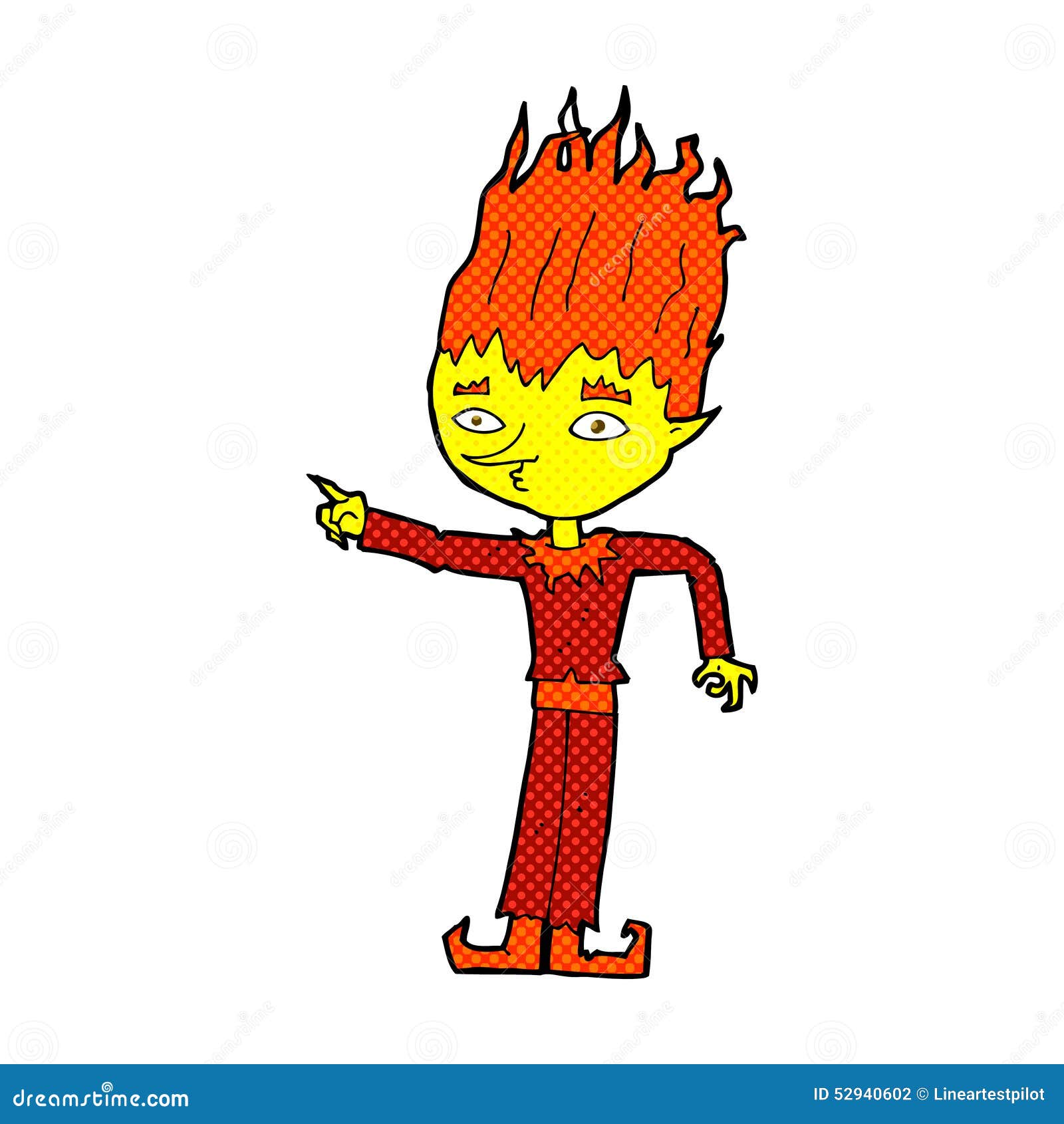 Fire spirit comic cartoon stock illustration. Illustration of demon ...