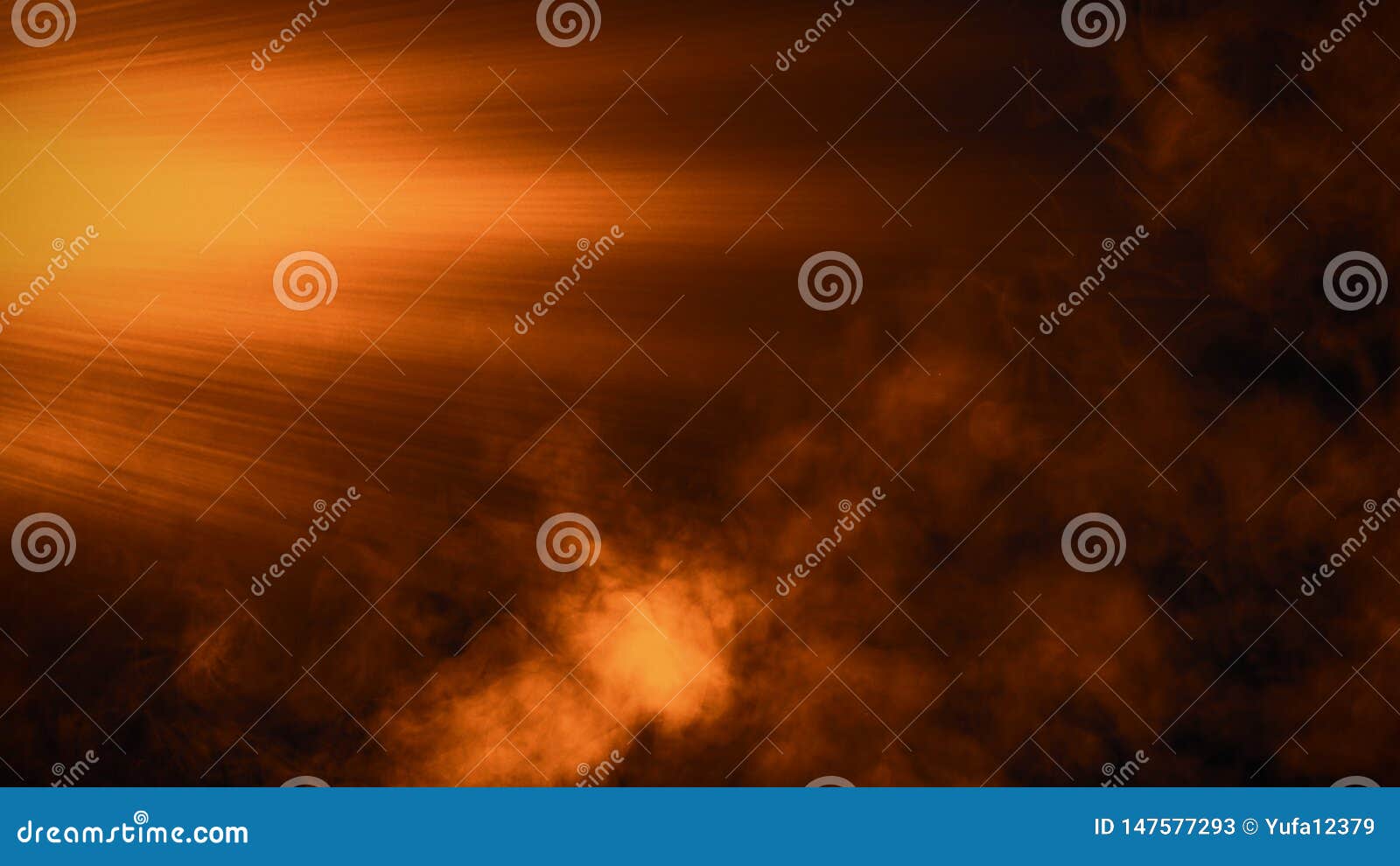 Fire Spotlight With Smoke Mist Effect On Isolated Black Background ...