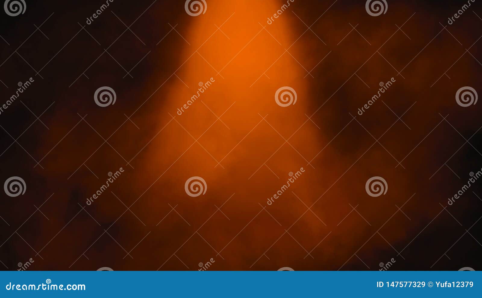 Fire Spotlight With Smoke Mist Effect On Isolated Black Background ...