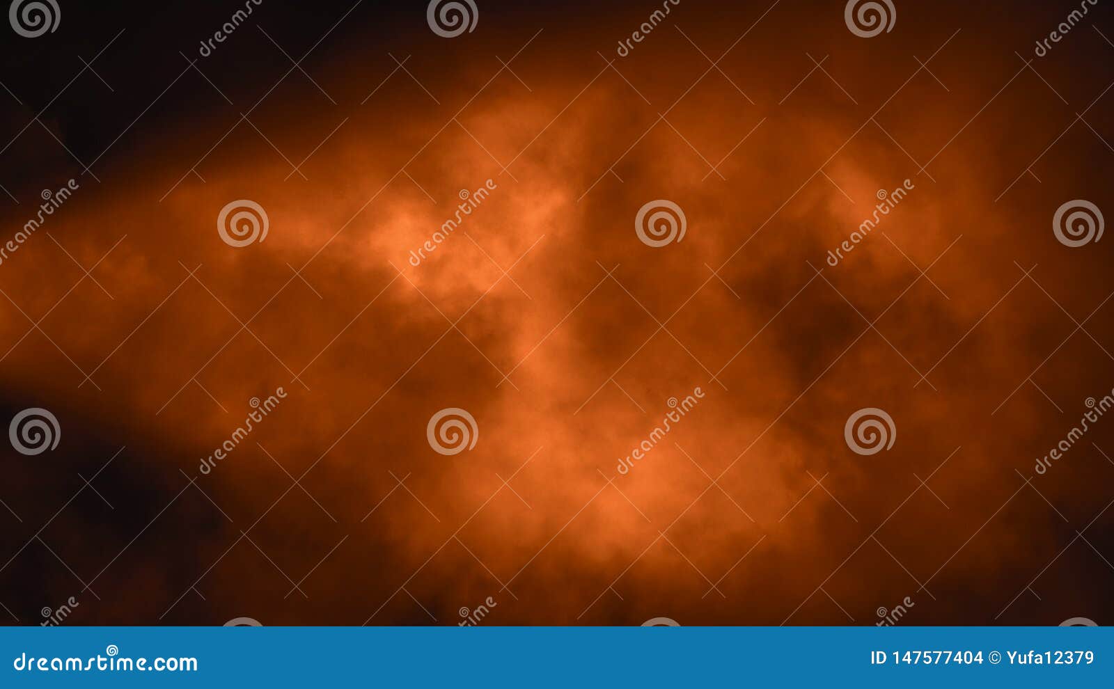 Fire Spotlight With Smoke Mist Effect On Isolated Black Background ...