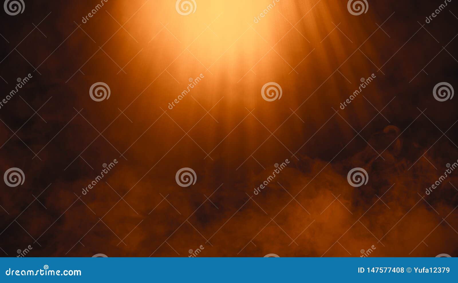 Fire Spotlight with Smoke Mist Effect on Isolated Black Background ...