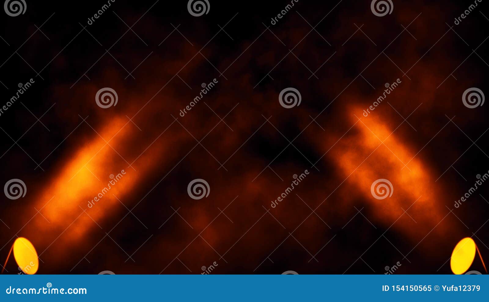 Fire Spotlight With Smoke Texture Overlays On Islotaed Background ...