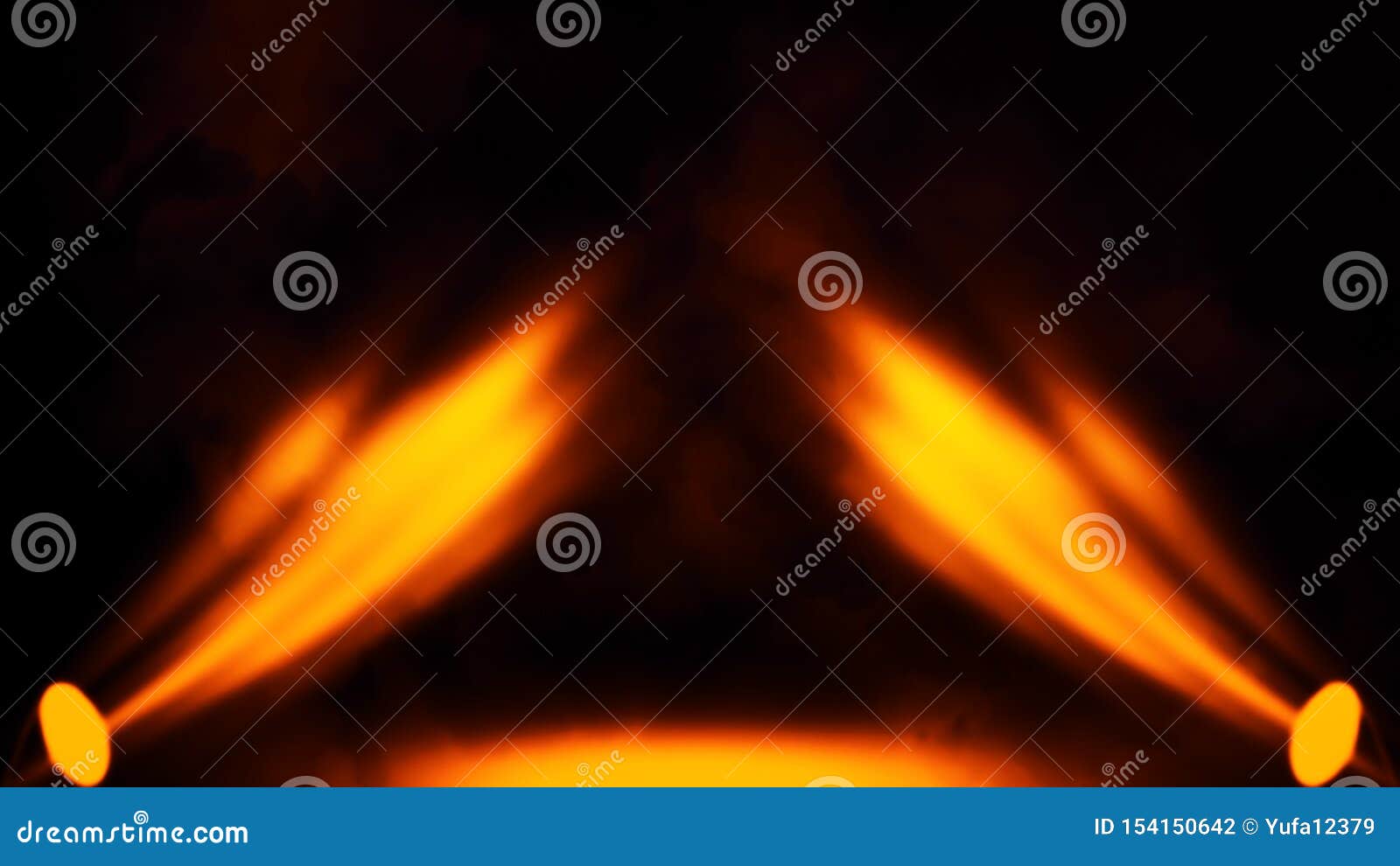 Fire Spotlight With Smoke Texture Overlays On Islotaed Background ...