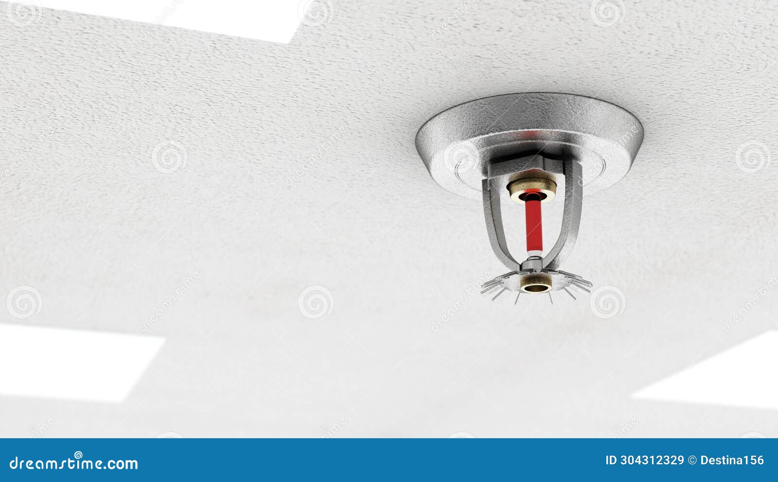 Fire Sprinkler on the Ceiling. 3D Illustration Stock Illustration - Illustration of automatic ...