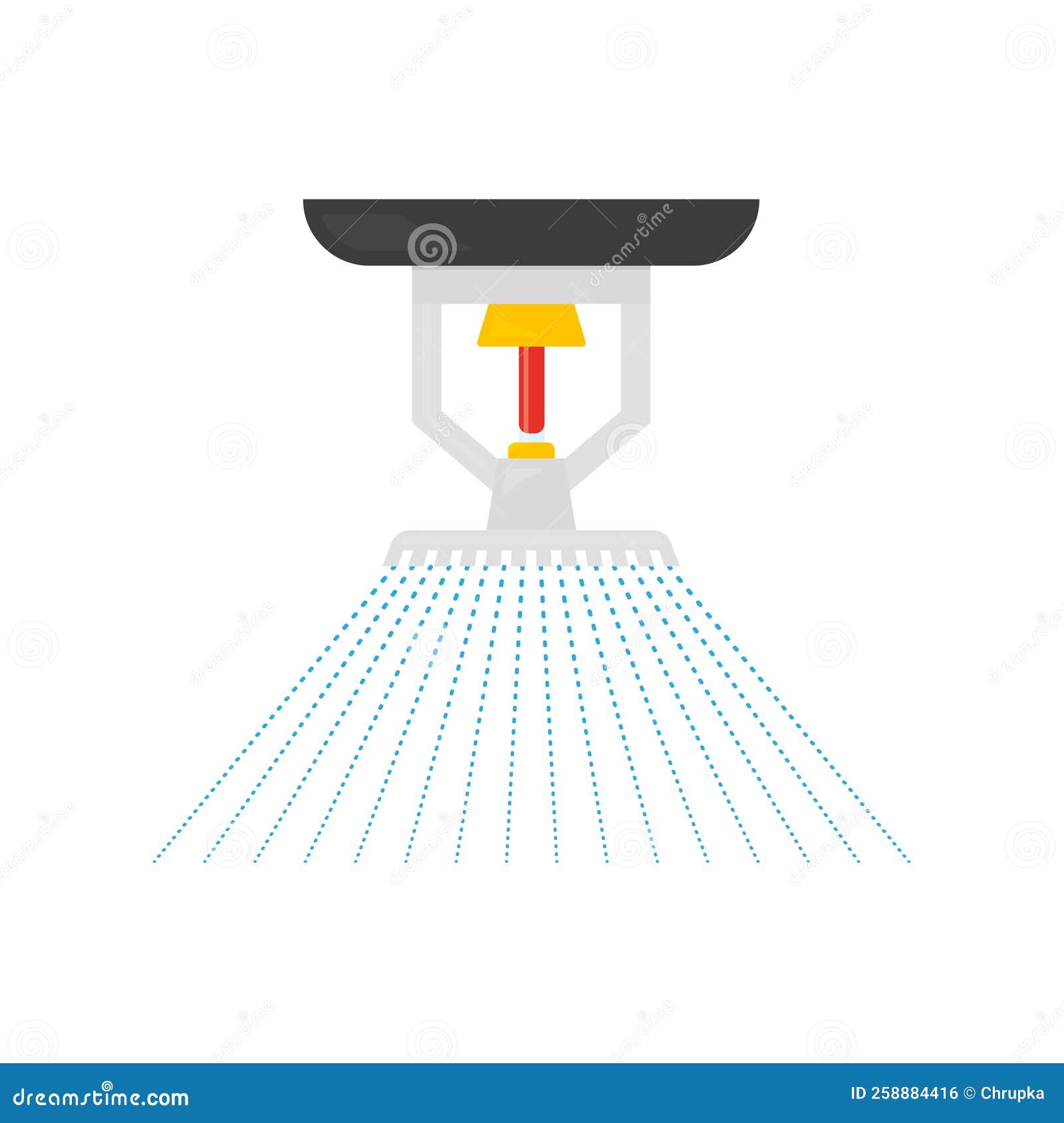 Fire sprinkler icon stock vector. Illustration of industrial - 258884416