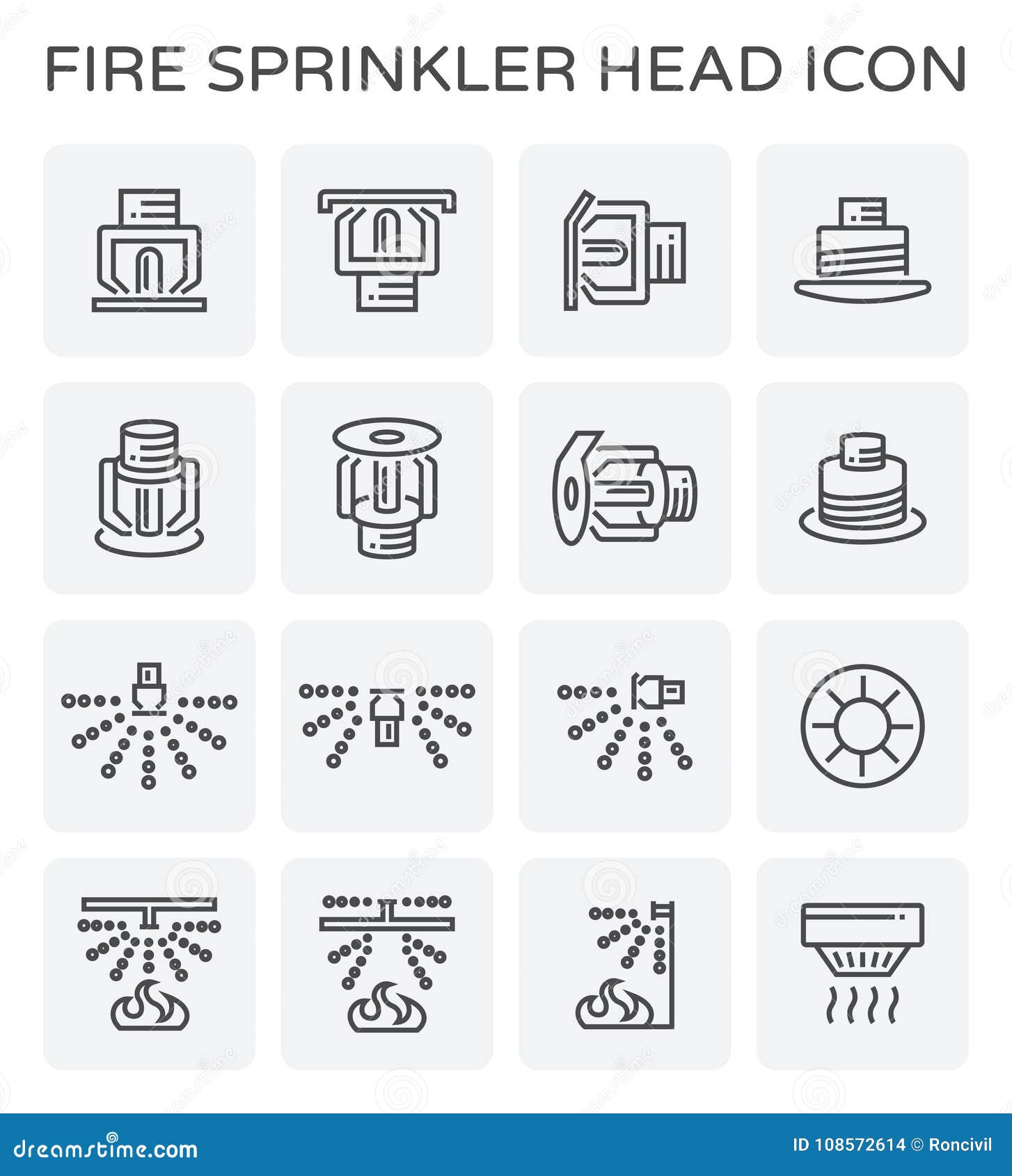 Fire sprinkler icon stock illustration. Illustration of background ...