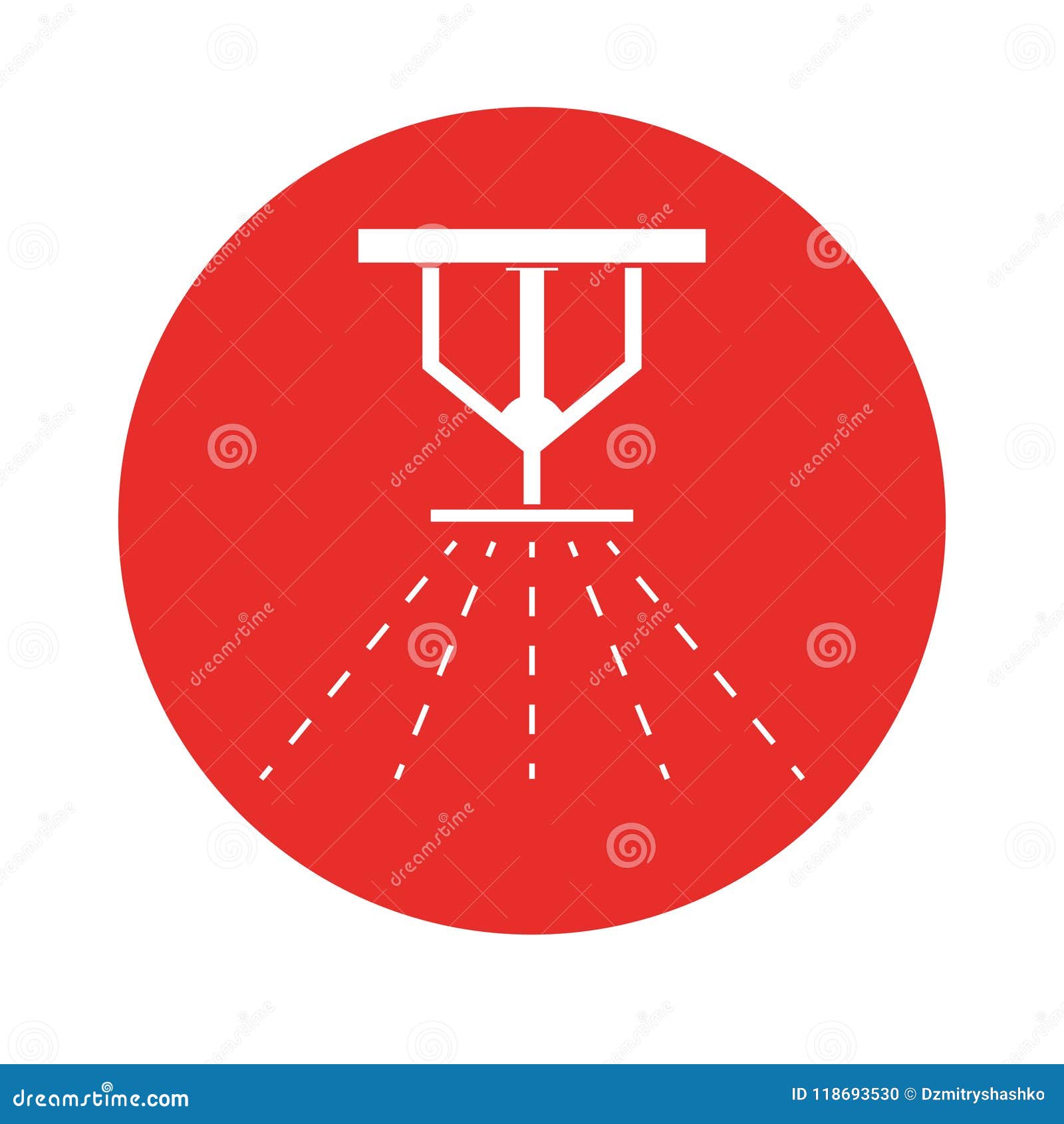 Fire Sprinkler wall sign stock vector. Illustration of safety - 118693530