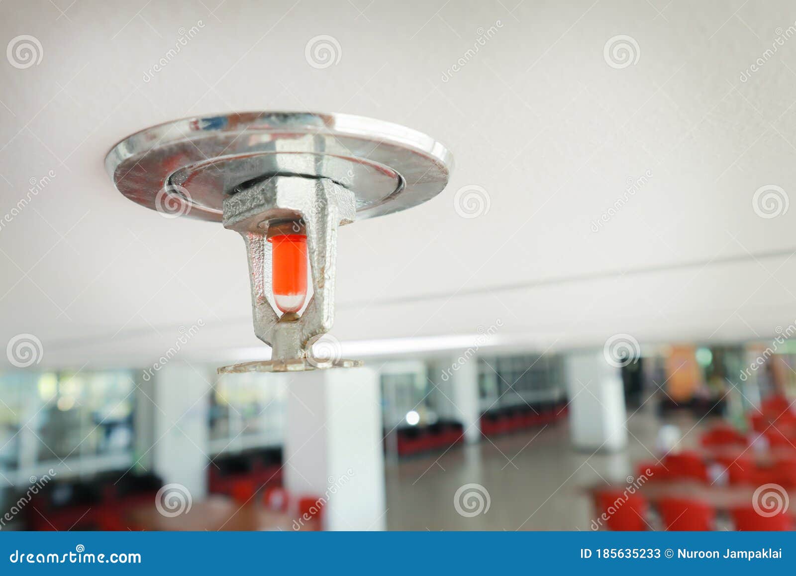 Fire Sprinkler on the White Ceiling. Stock Image - Image of industry ...