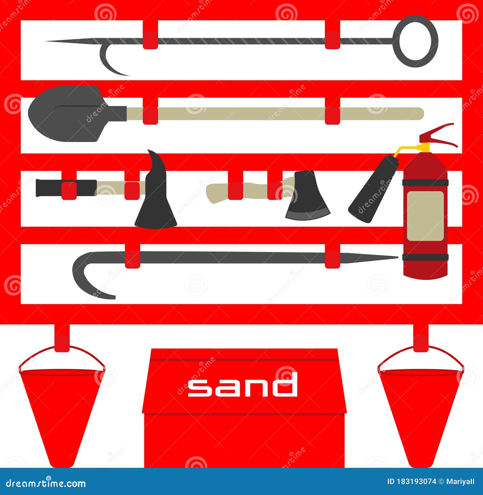 Fire Stand,flat Style Illustration. Vector Symbols. Vector Illustration ...