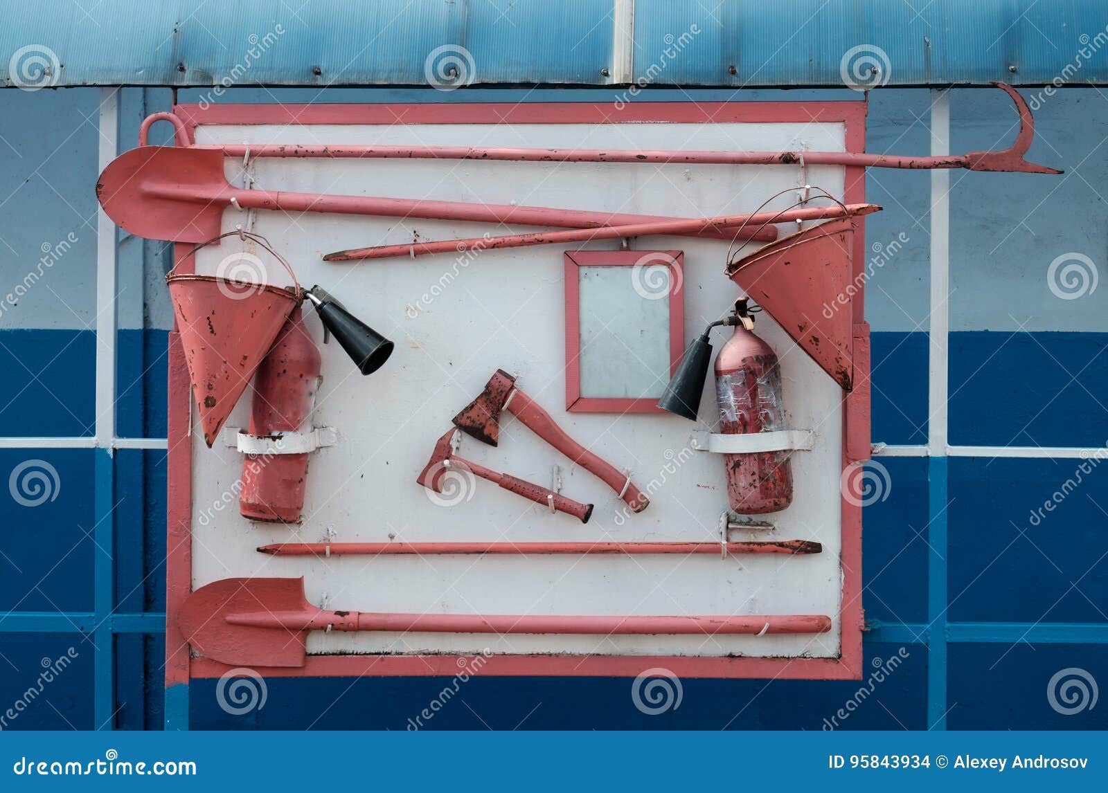 Fire Stand with Hanging Tools Stock Photo - Image of hook, bucket: 95843934