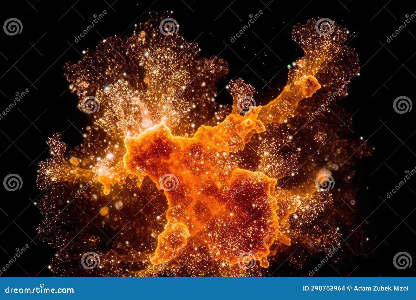 A fire and stars in space stock illustration. Illustration of shine ...