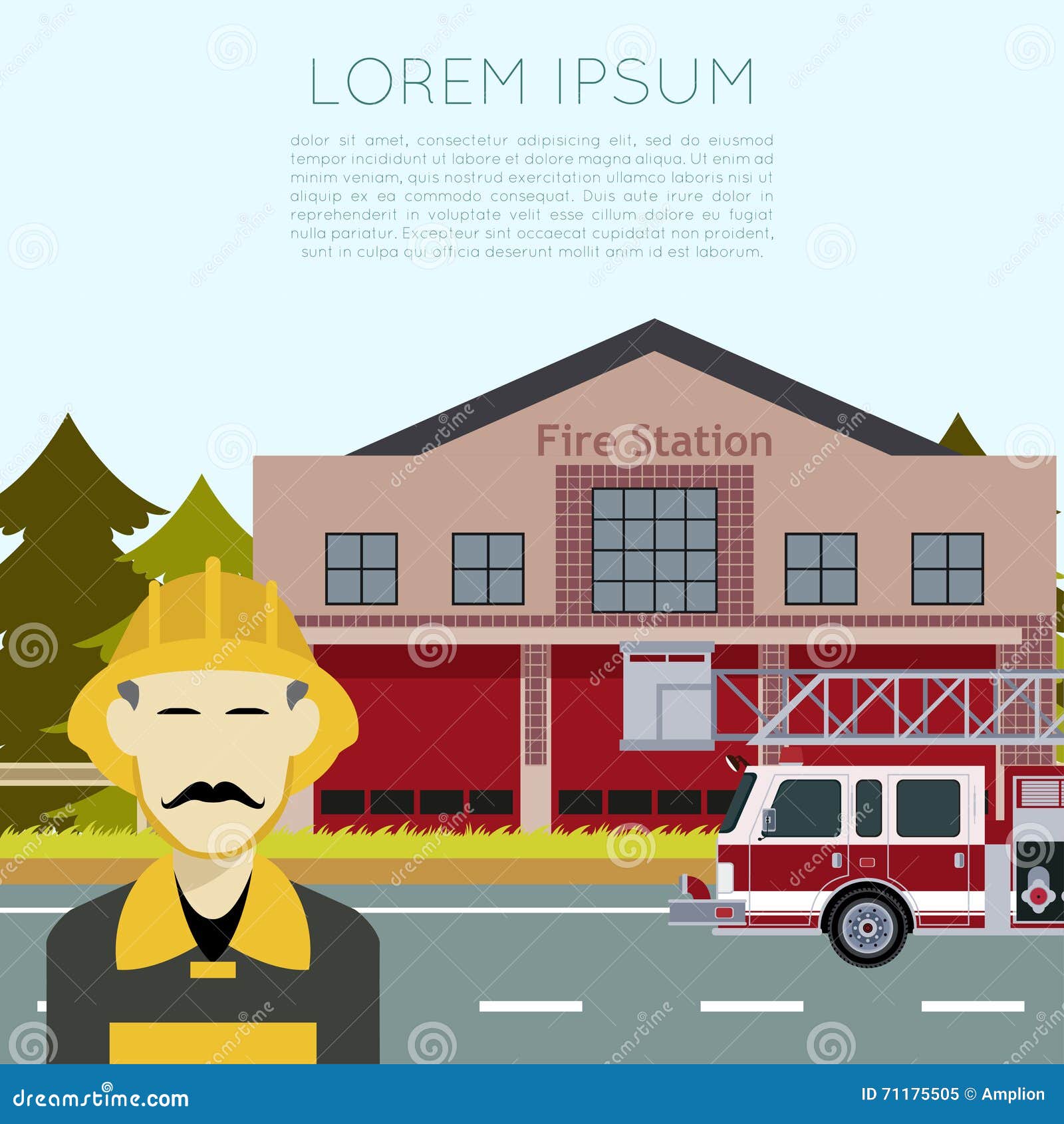 Fire Station Banner3 stock vector. Illustration of rescue - 71175505