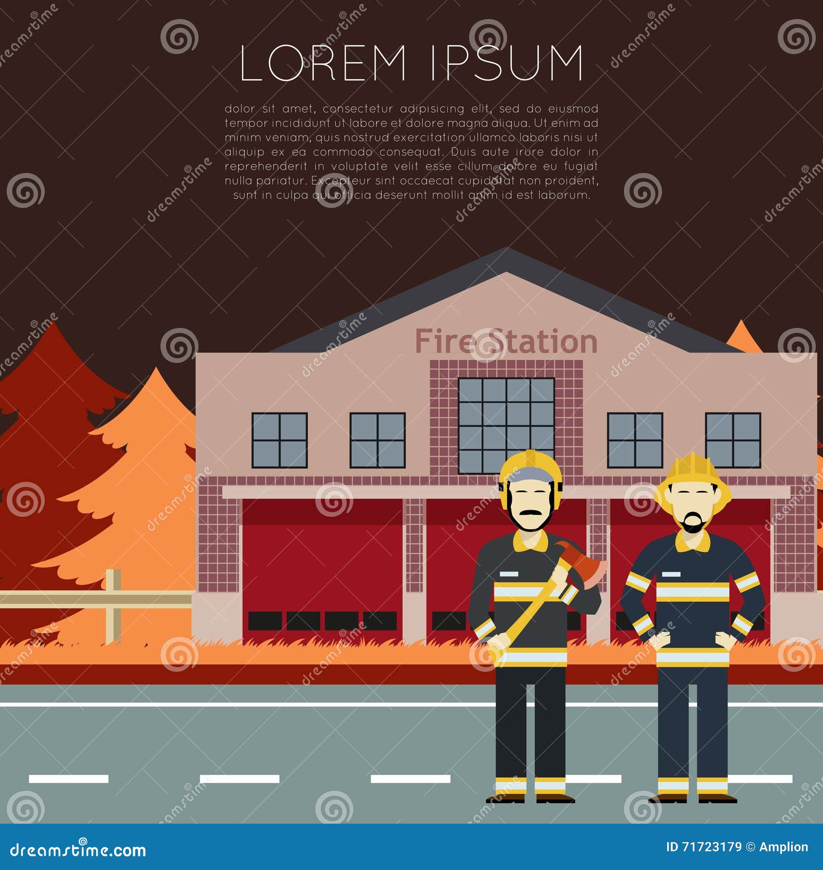 Fire Station Banner1 stock vector. Illustration of cartoon - 71723179