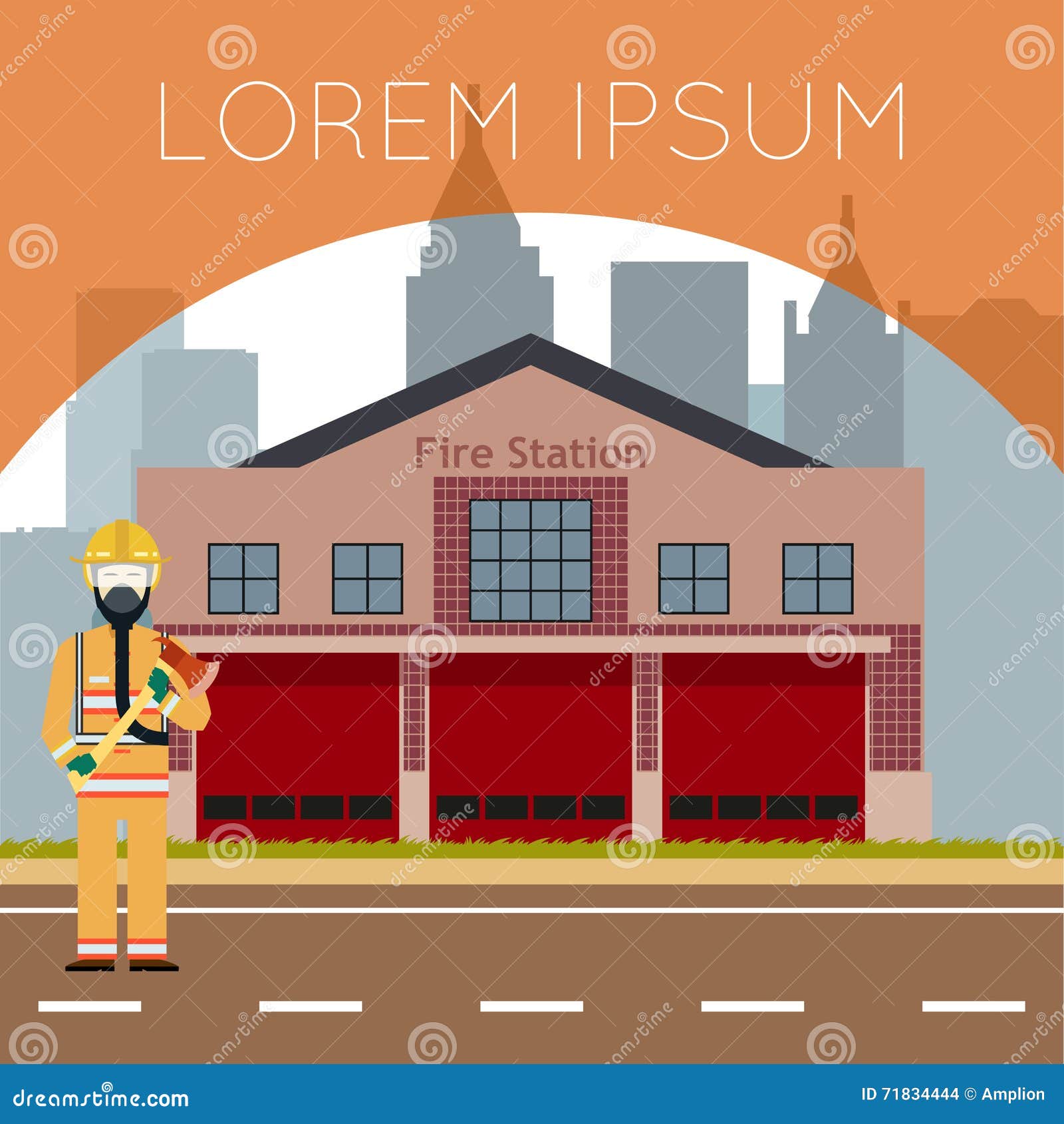 Fire Station Banner7 stock vector. Illustration of graphic - 71834444