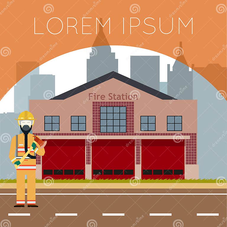 Fire Station Banner7 stock vector. Illustration of graphic - 71834444