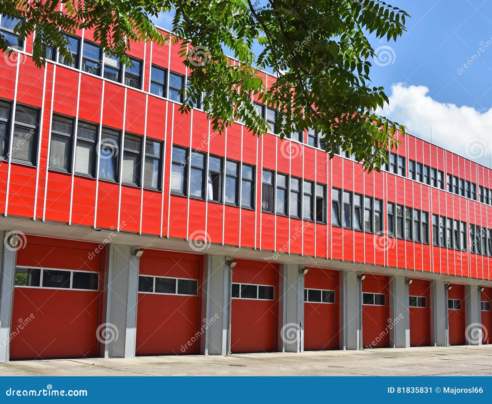 Fire station in the city stock image. Image of fireman - 81835831