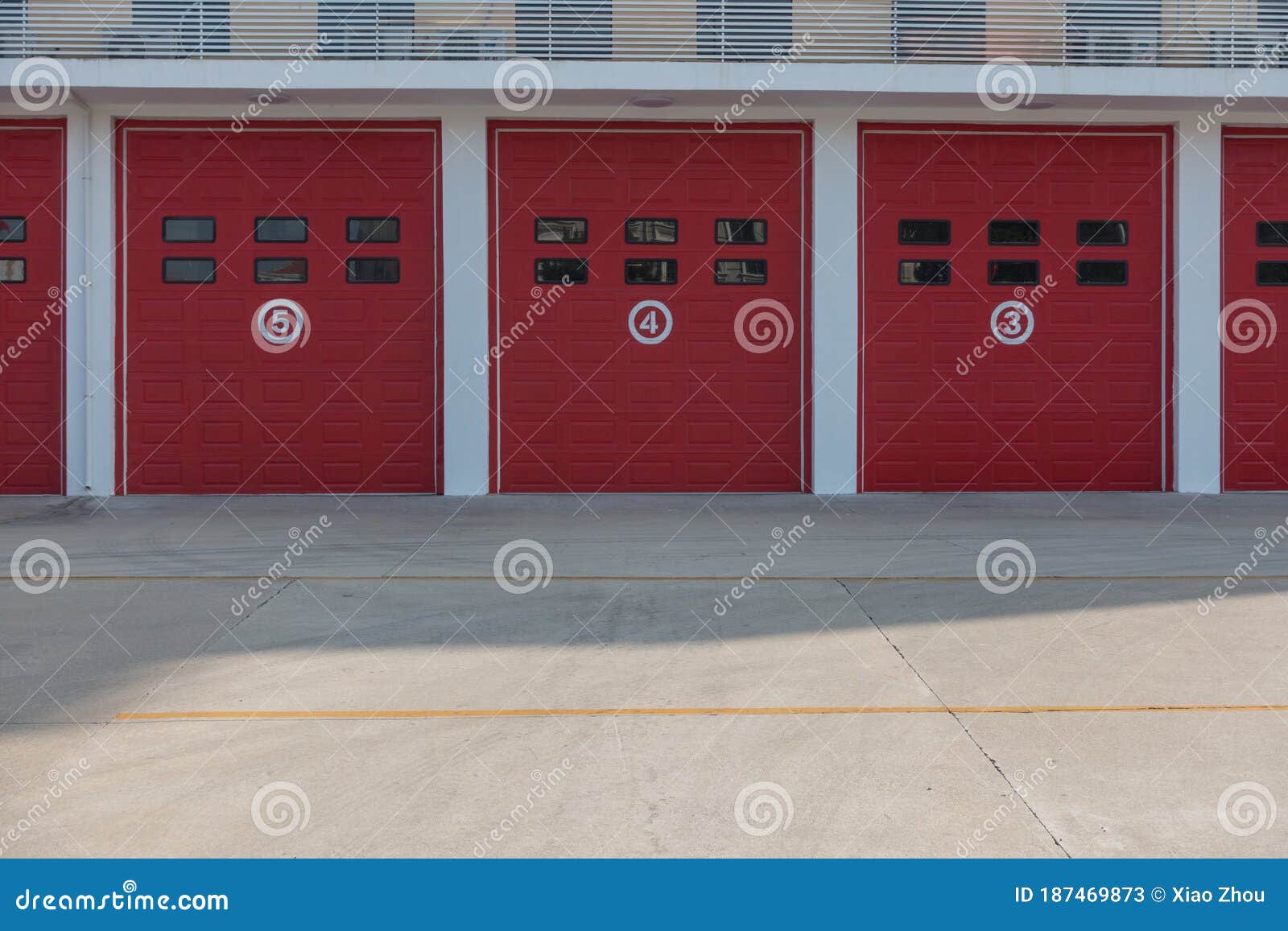 Fire station gates stock image. Image of fence, blue - 187469873