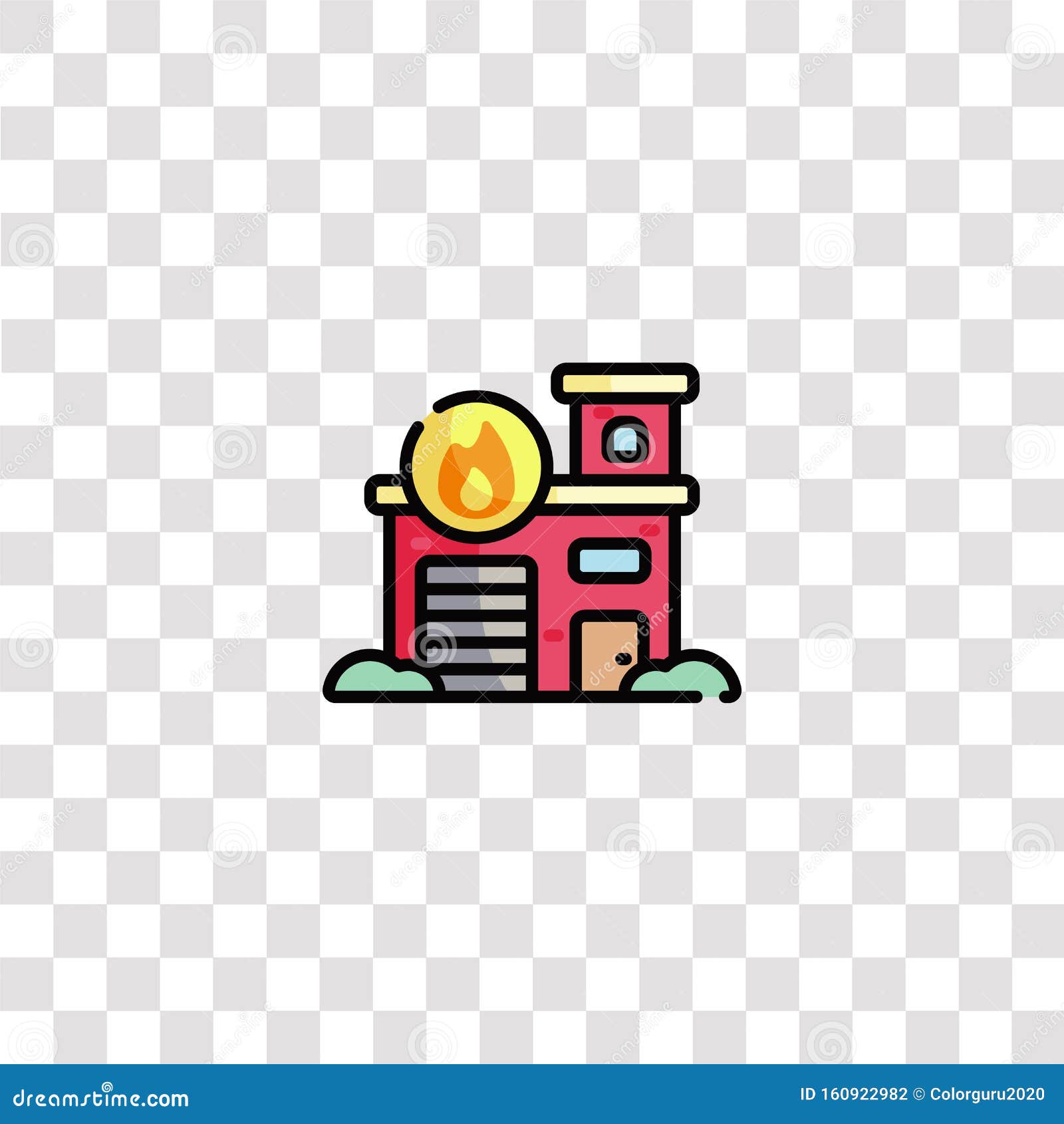 Fire Station Icon Sign and Symbol. Fire Station Color Icon for Website ...