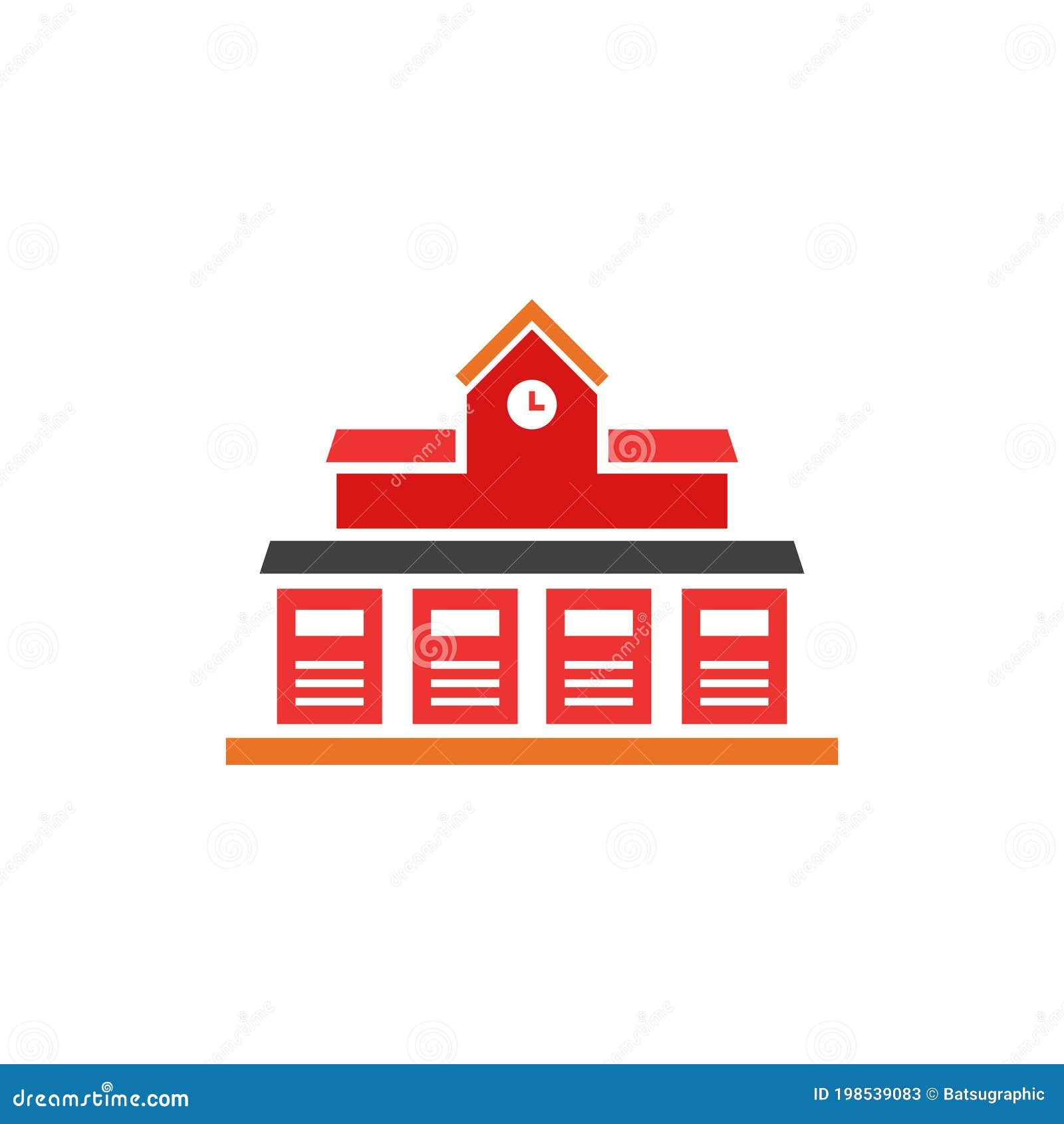 Fire Station Vector Icon Design Template Stock Vector - Illustration of ...