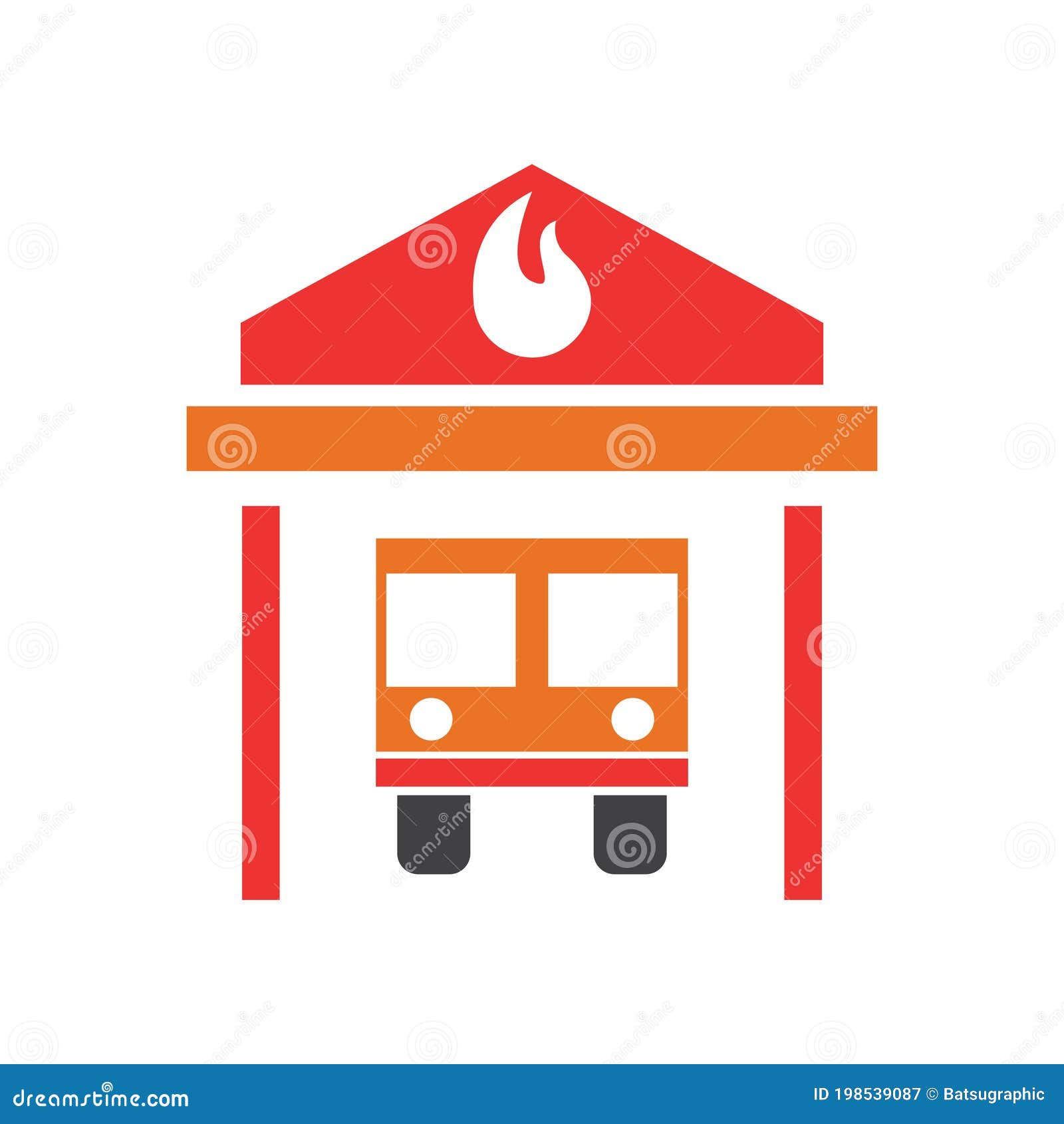 Fire Station Vector Icon Design Template Stock Vector - Illustration of ...