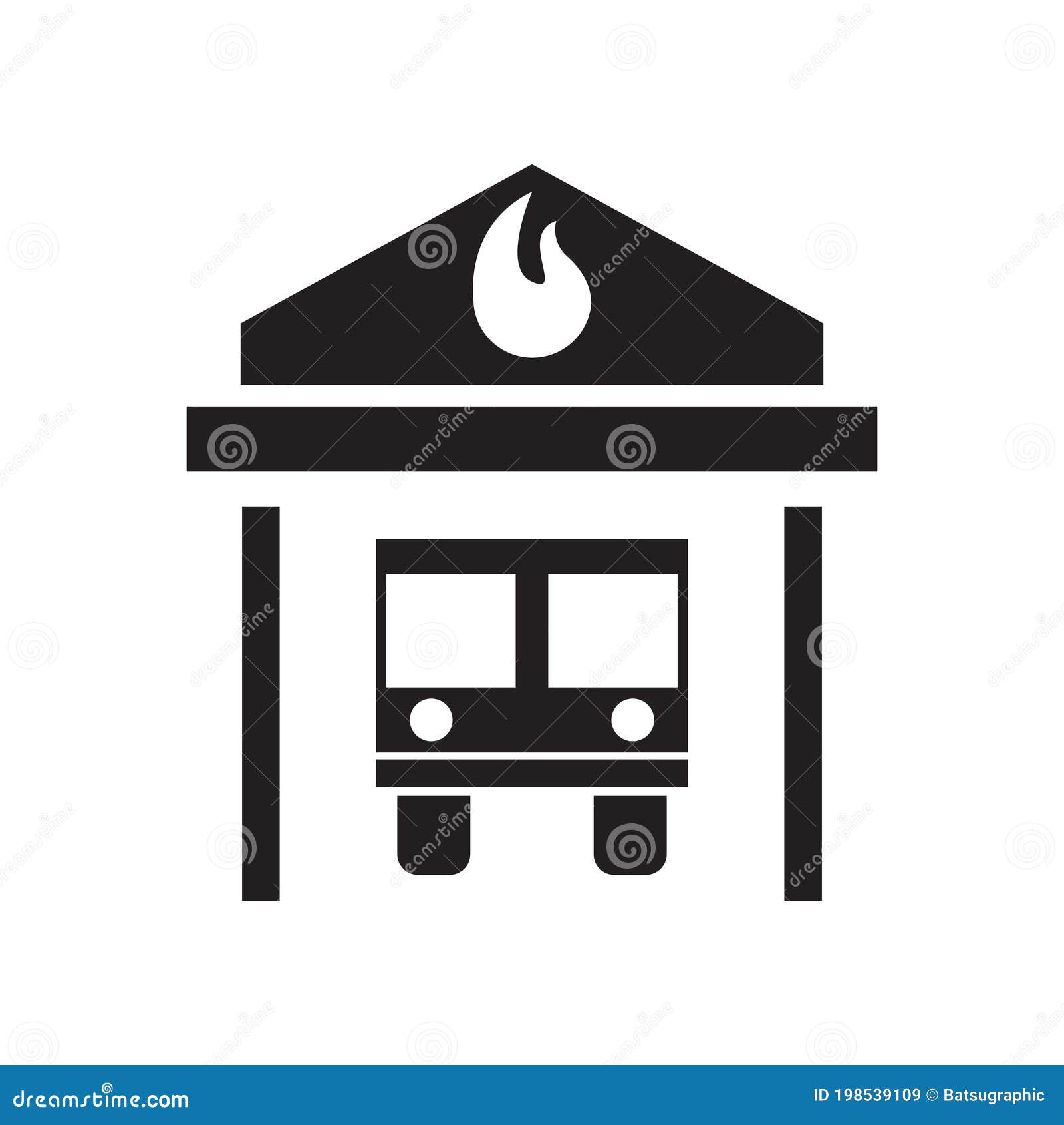 Fire Station Vector Icon Design Template Stock Vector - Illustration of ...