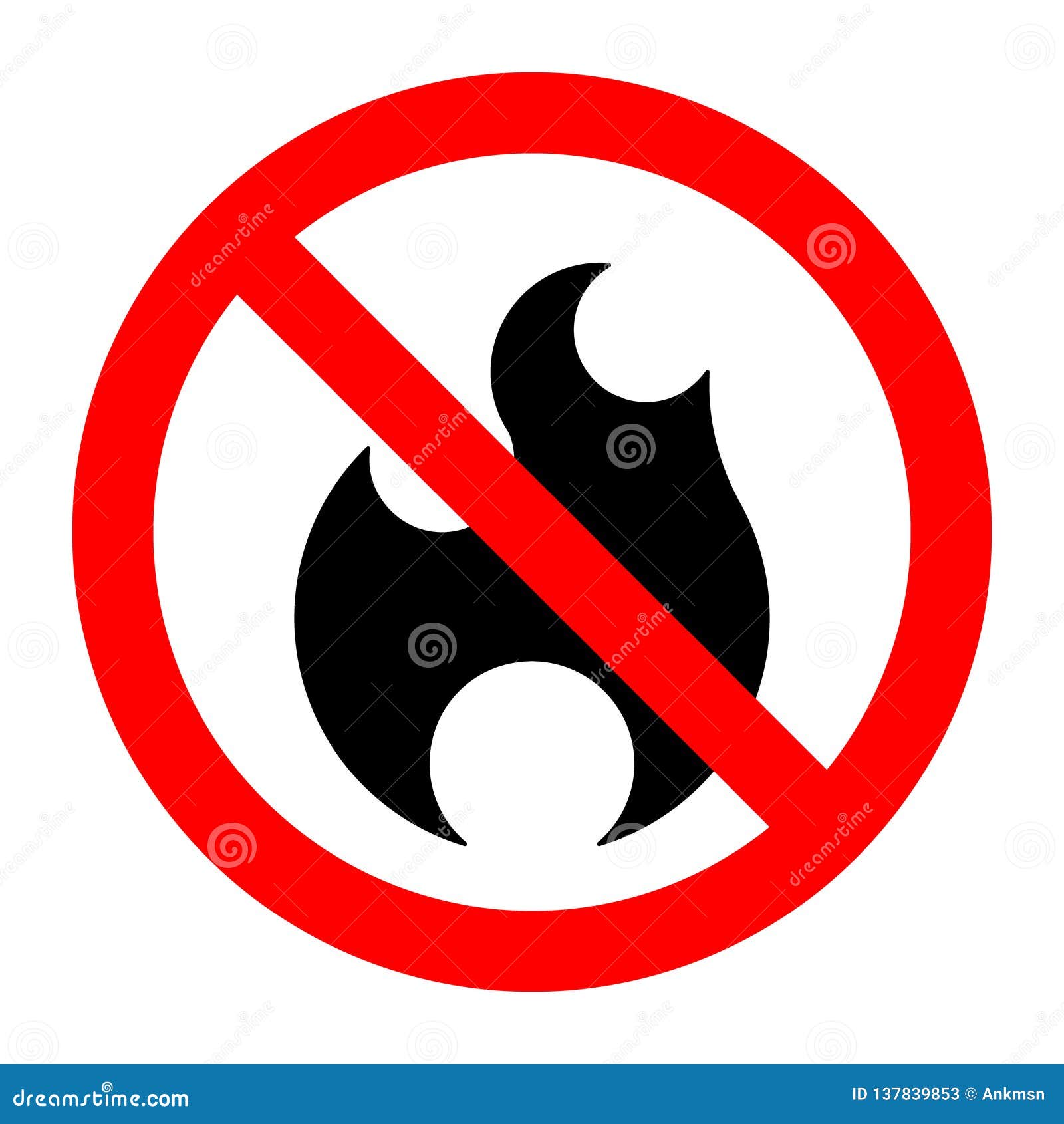 Fire Stop Forbidden Prohibition Sign Bonfire Stock Vector ...