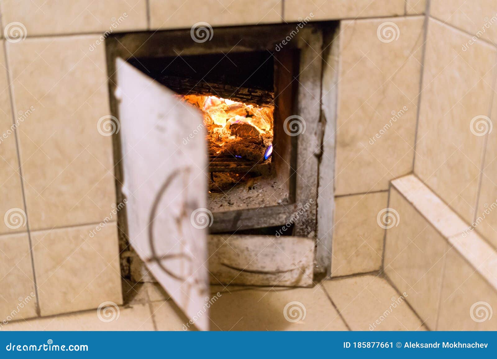 Fire in the Stove for the Bath Stock Image - Image of flaming, furnace ...
