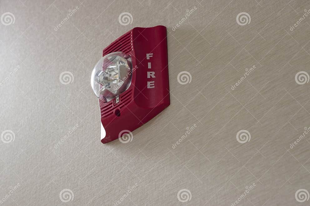 Fire strobe on a wall stock image. Image of perspective - 349648523