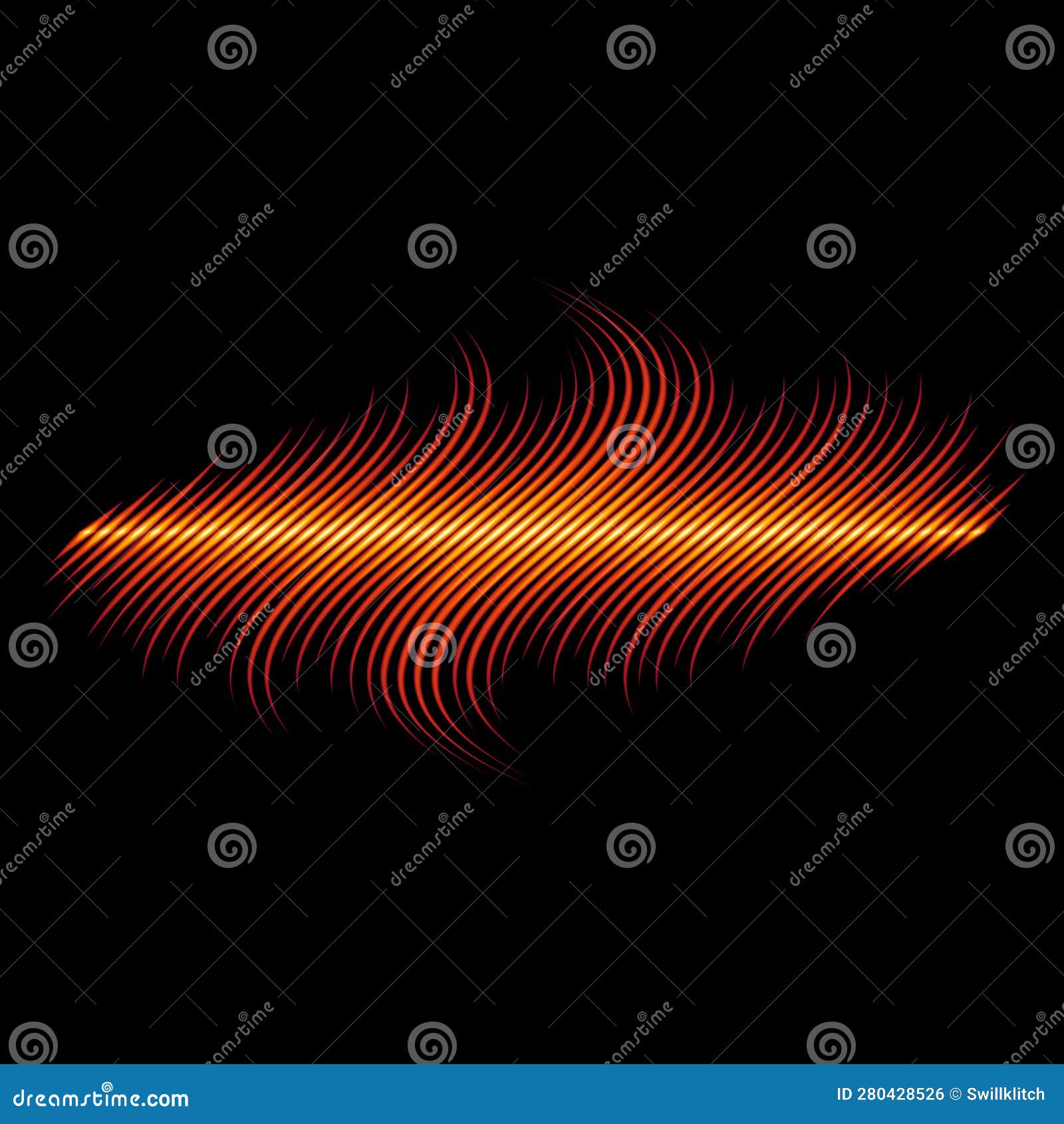 Fire Styled Music Waveform with Sharp Edges Stock Vector - Illustration ...
