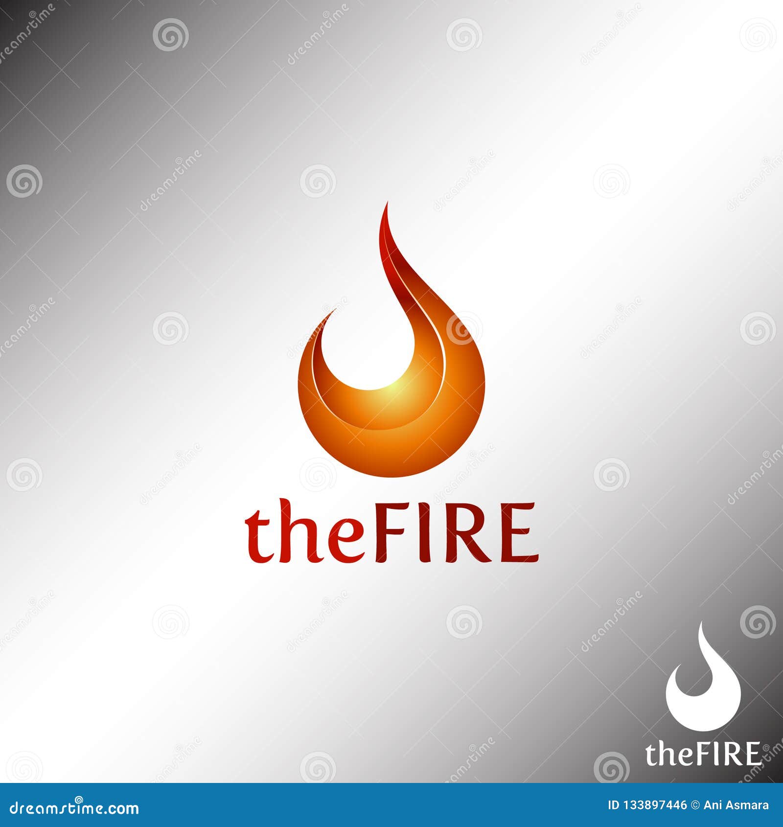 The Fire - Stylish 3D Flame Logo Stock Vector - Illustration of symbol ...