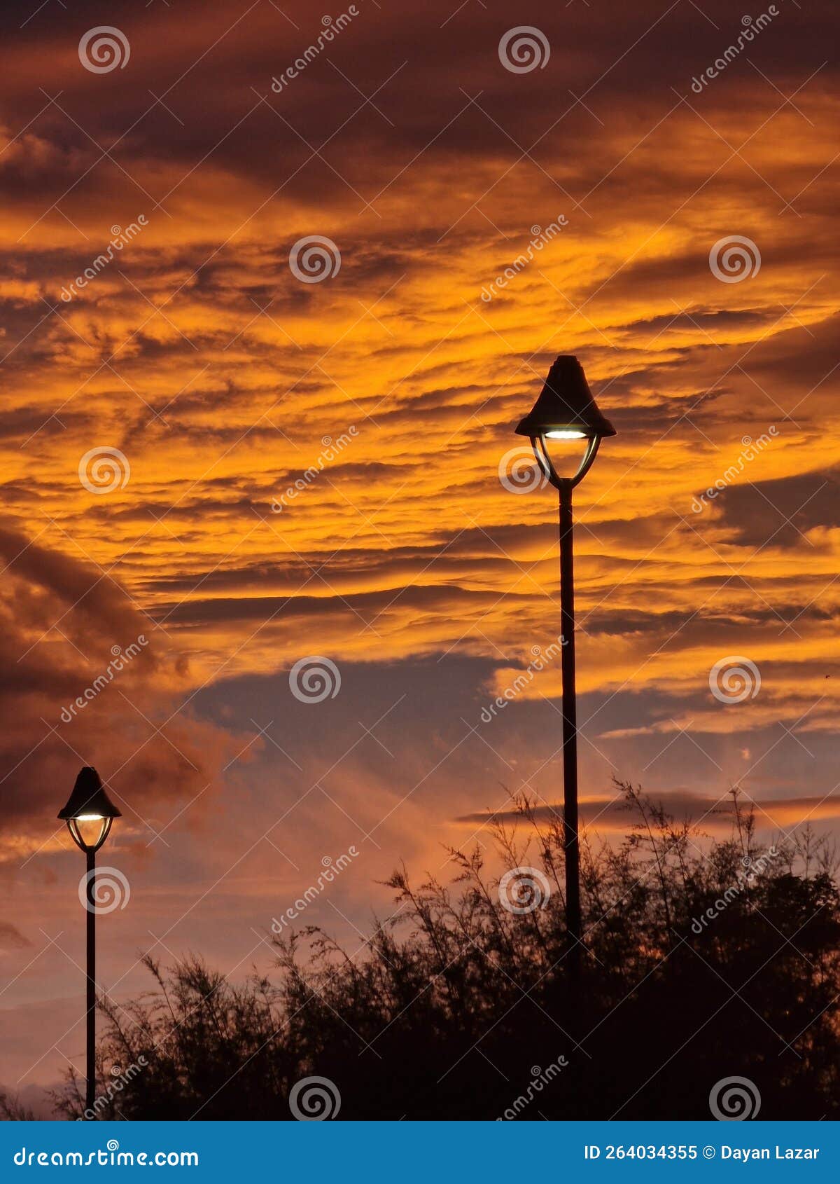 Fire Sunset stock image. Image of horizon, cloud, lighting - 264034355