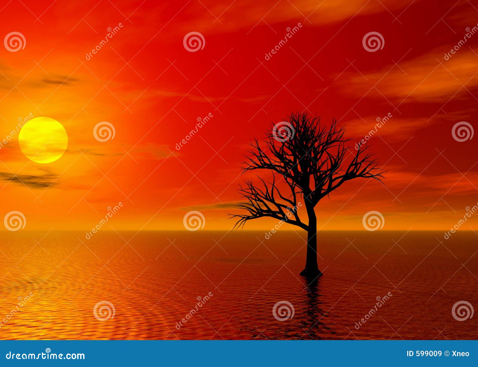 Fire Sunset stock illustration. Illustration of isolation - 599009