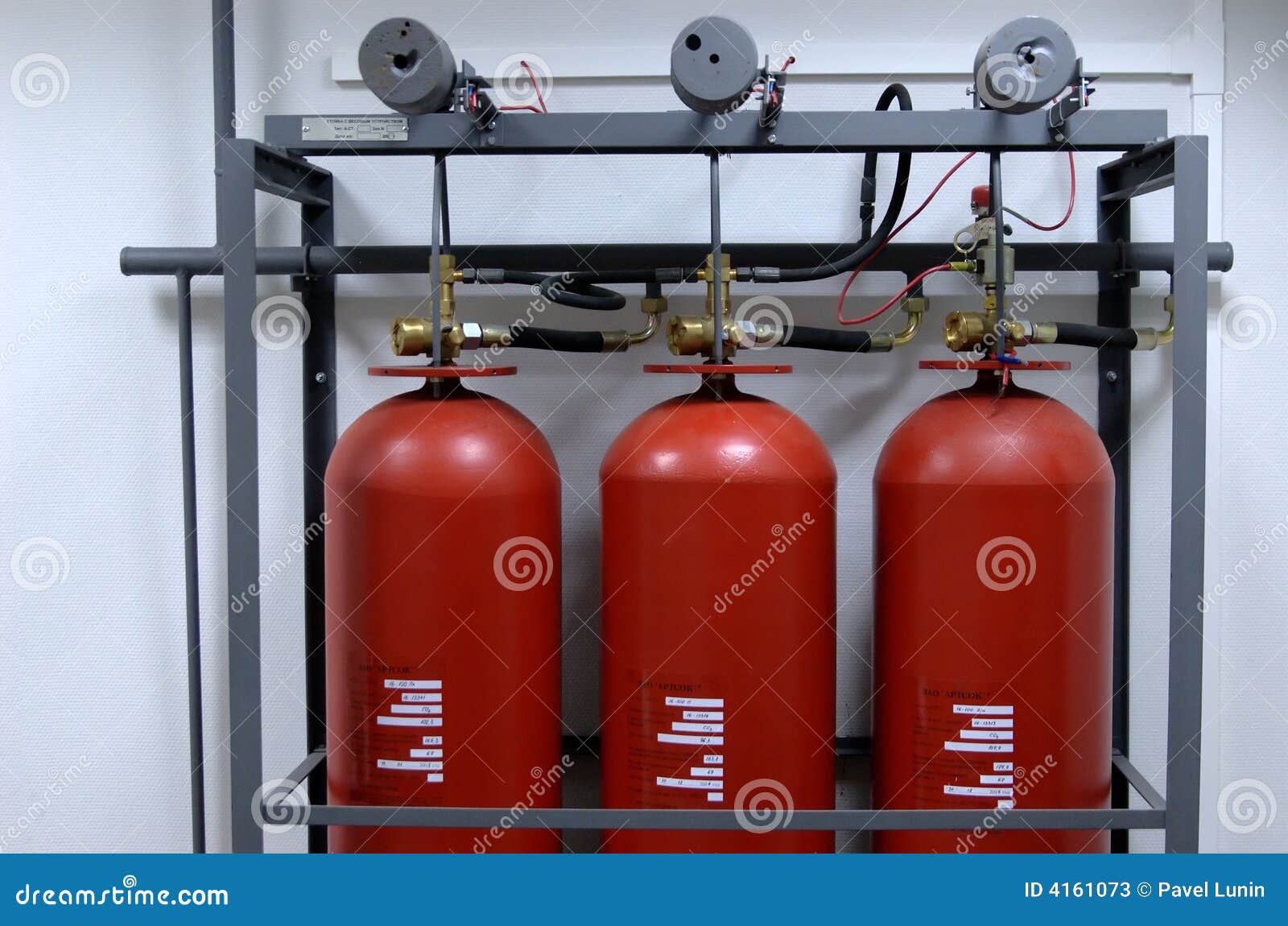 Fire suppressing system stock image. Image of pressure - 4161073