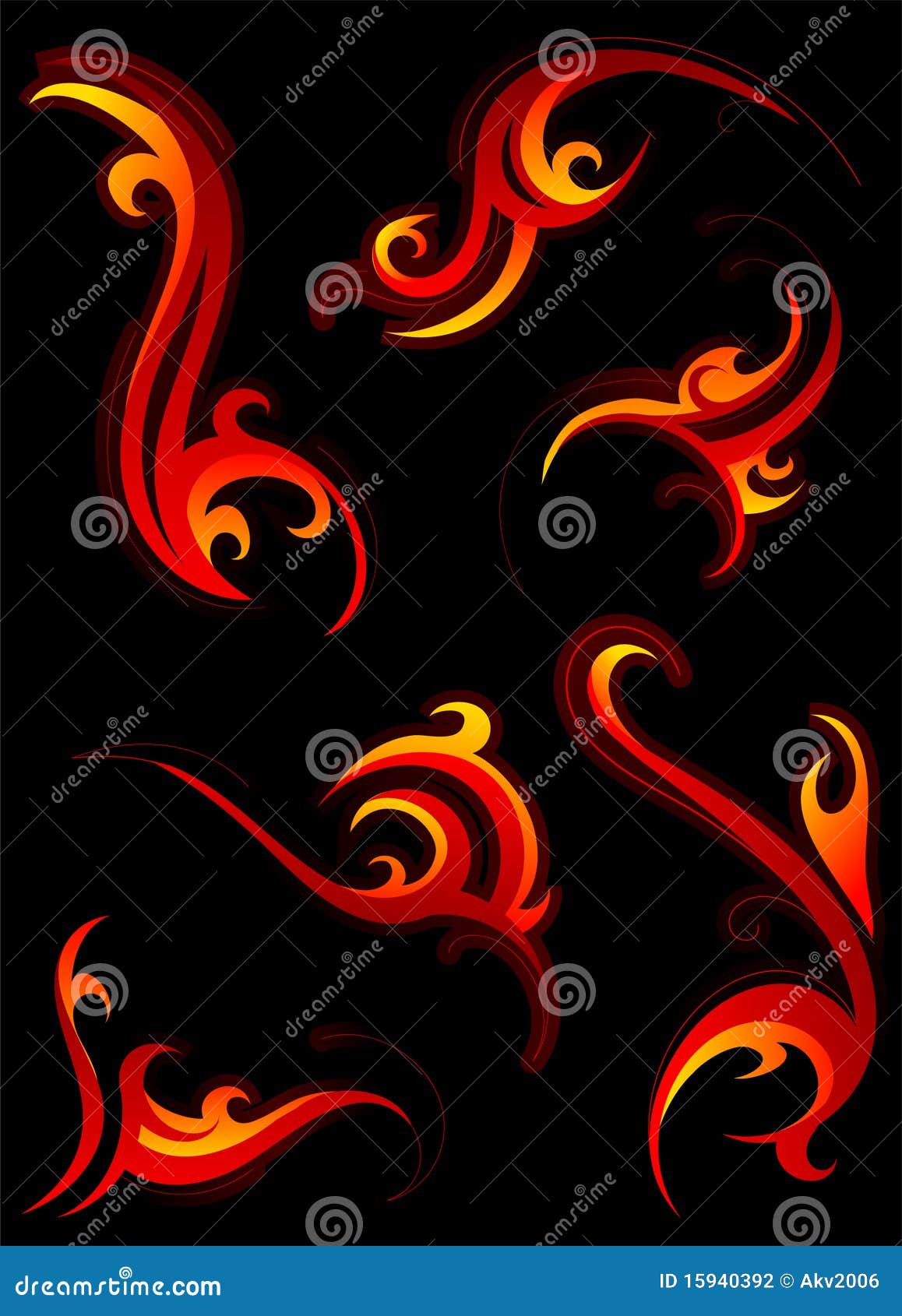 Fire swirls stock vector. Illustration of swirls, shape - 15940392