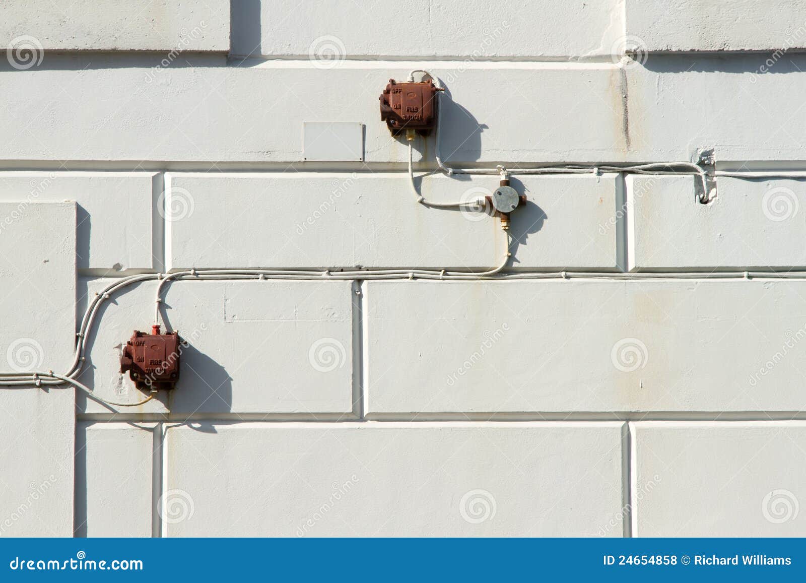 Fire switches. stock photo. Image of wall, junction, electrical - 24654858