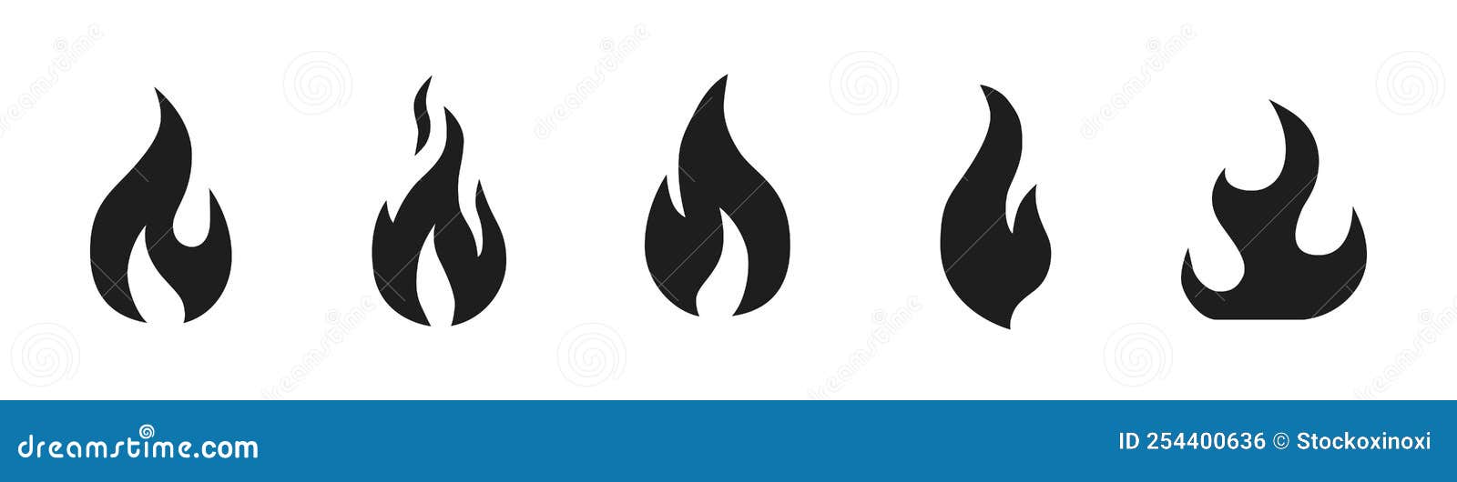 Fire Symbol Flame Vector Icon Set Stock Vector - Illustration of warm ...