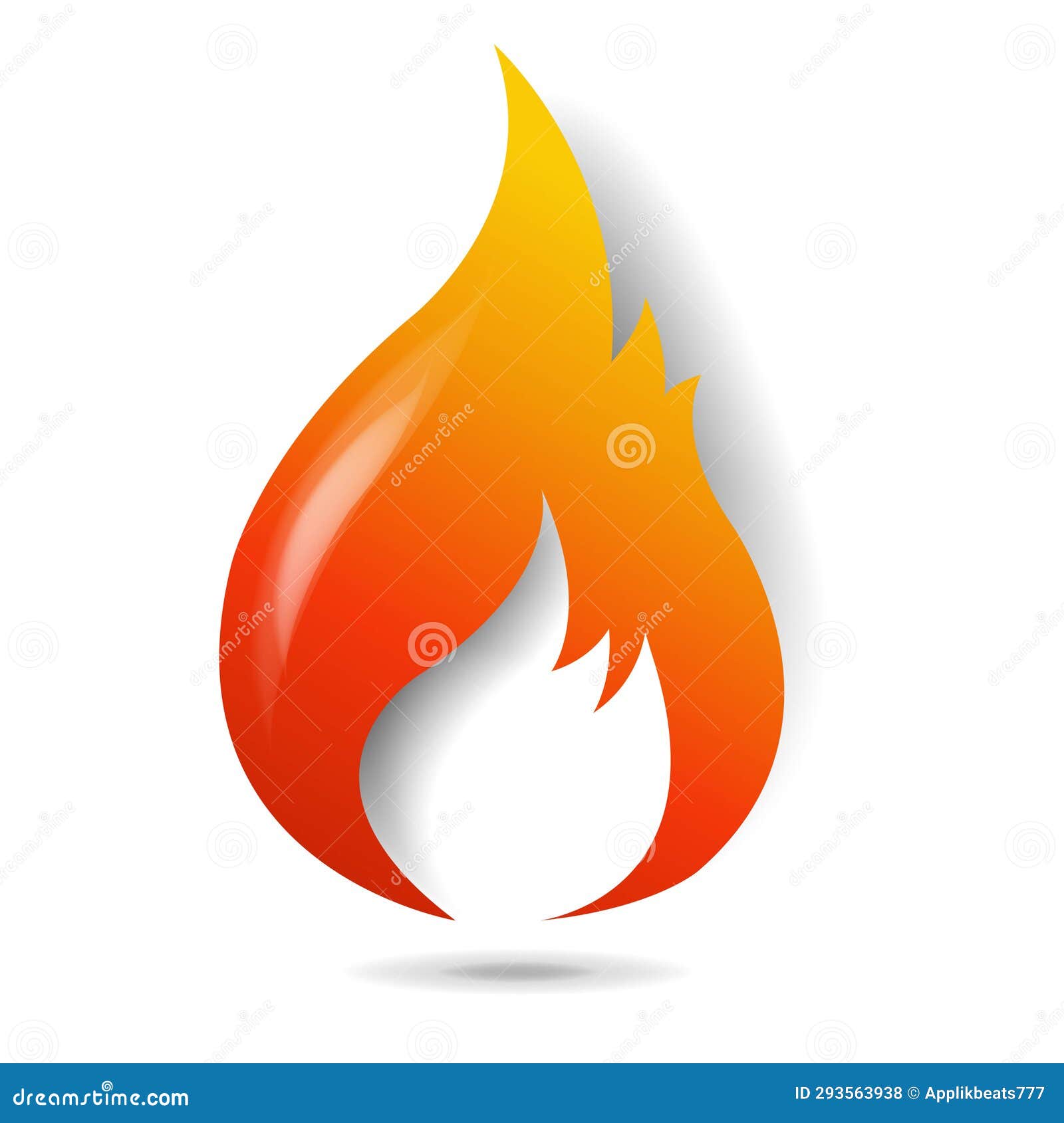Fire Symbol Isolated White Background Stock Vector - Illustration of ...