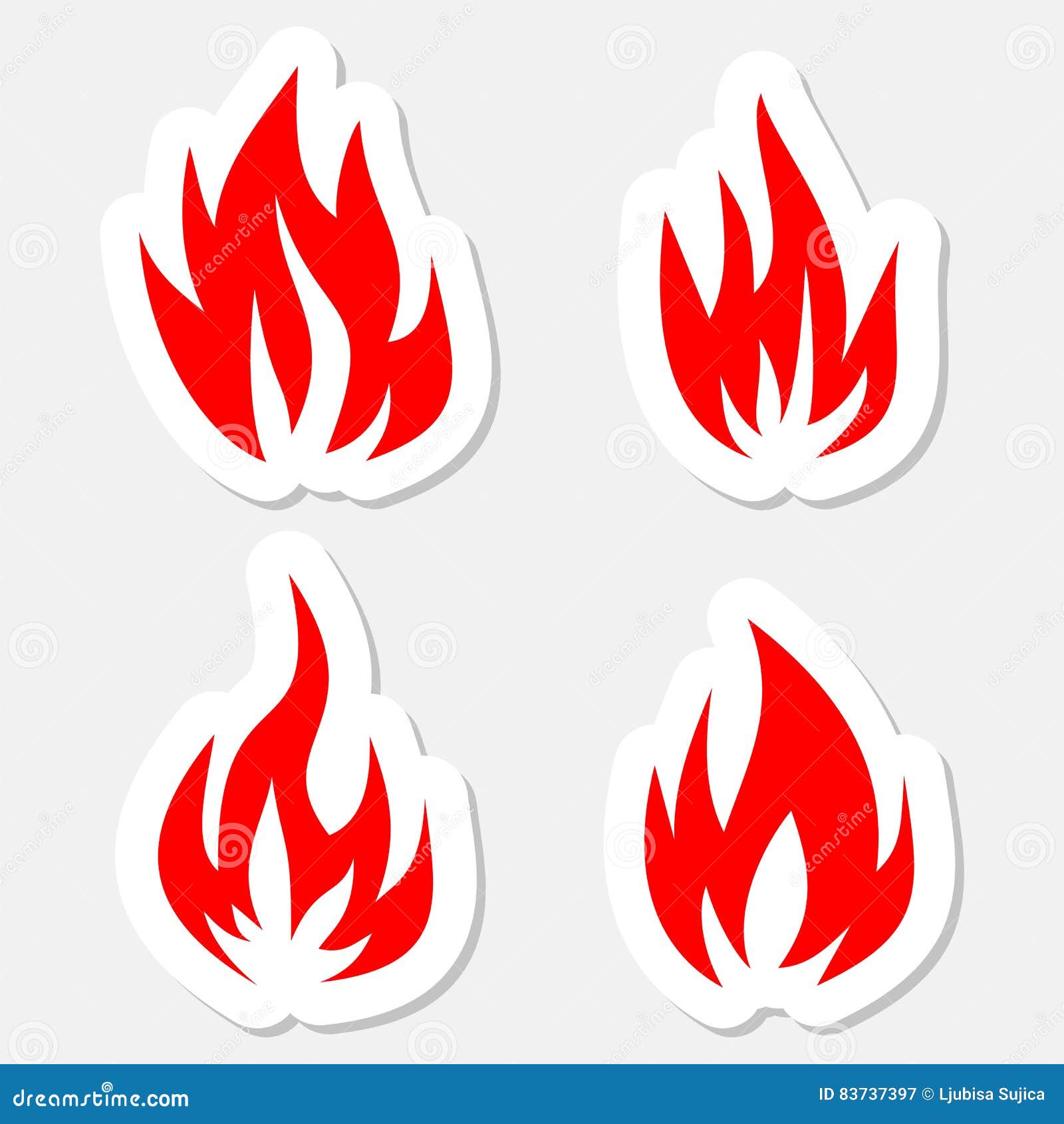 Fire symbols icon set stock vector. Illustration of alert - 83737397