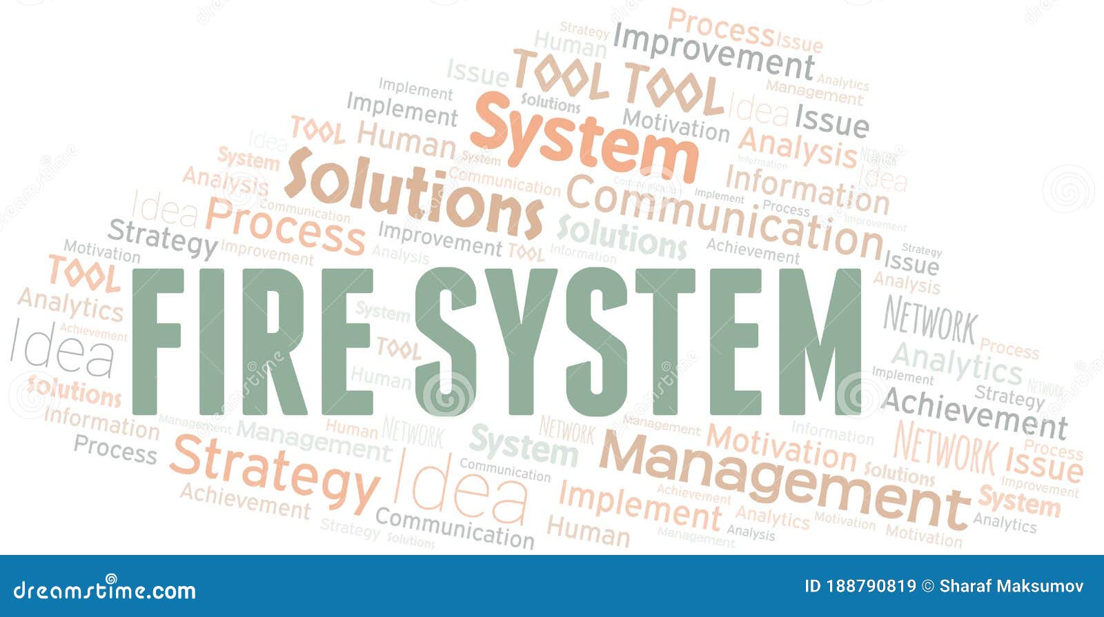 Fire System Typography Vector Word Cloud. Stock Vector - Illustration ...